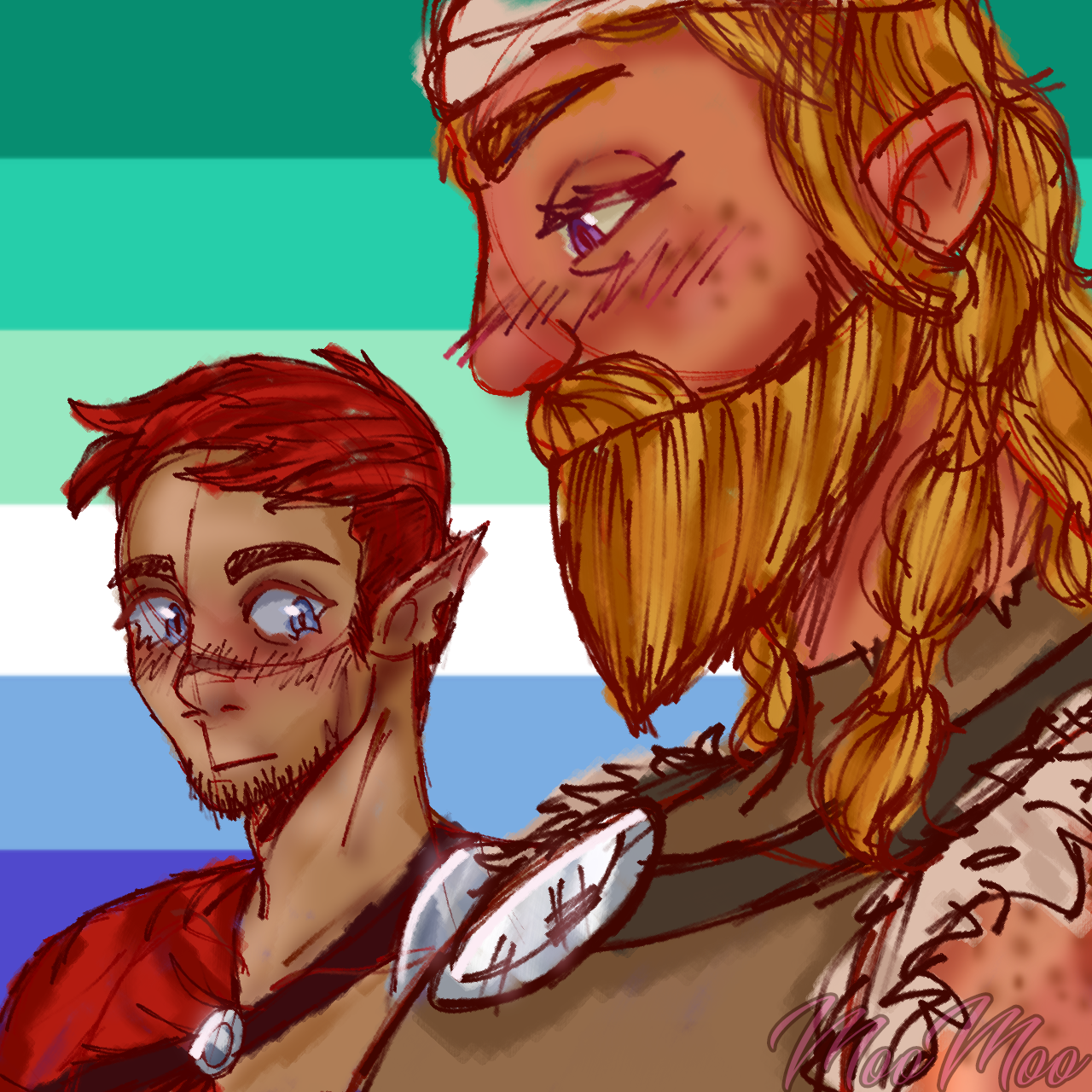 #3612852 - safe, artist:littlecowmoo, flash magnus, rockhoof, human, g4 ...