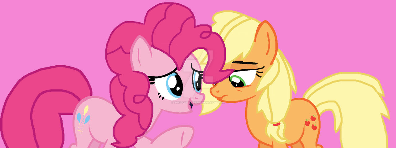 #3613832 - safe, artist:pinkiepartypiepiety, applejack, pinkie pie, g4, deviantart watermark ...