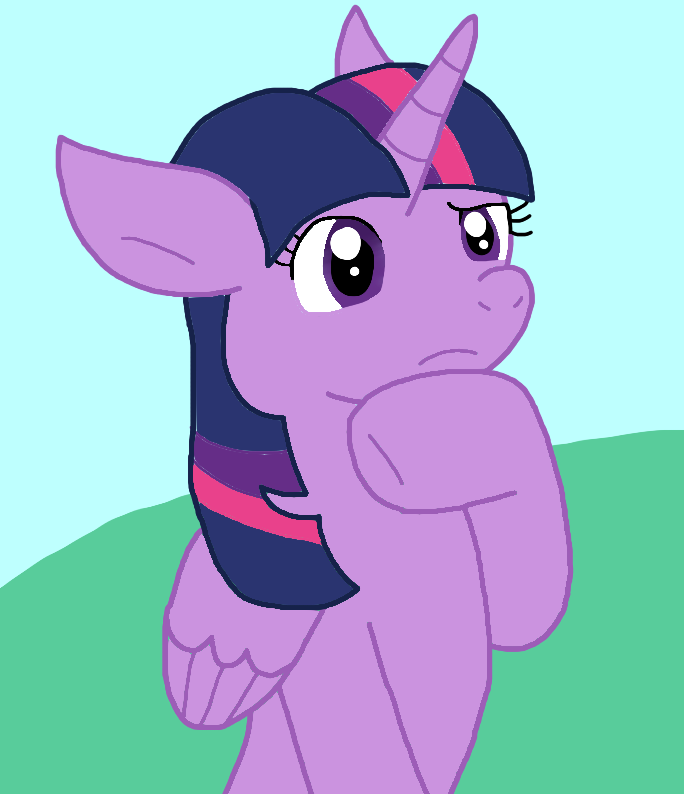#3598895 - safe, artist:cmara, twilight sparkle, alicorn, g4, female, hoof on chin, solo ...
