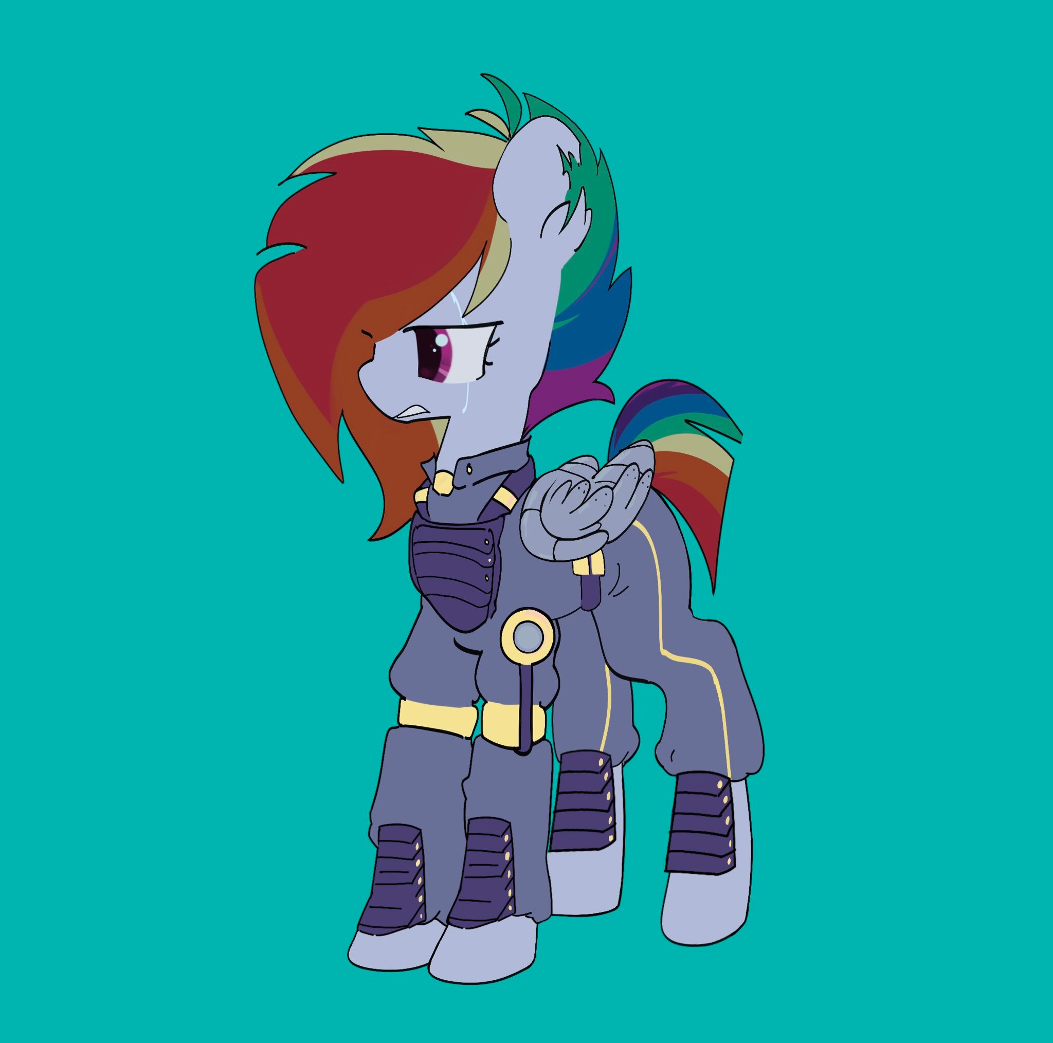 #3600738 - safe, artist:buff_fluttershy, rainbow dash, pony, g4, alternate timeline, amputee ...