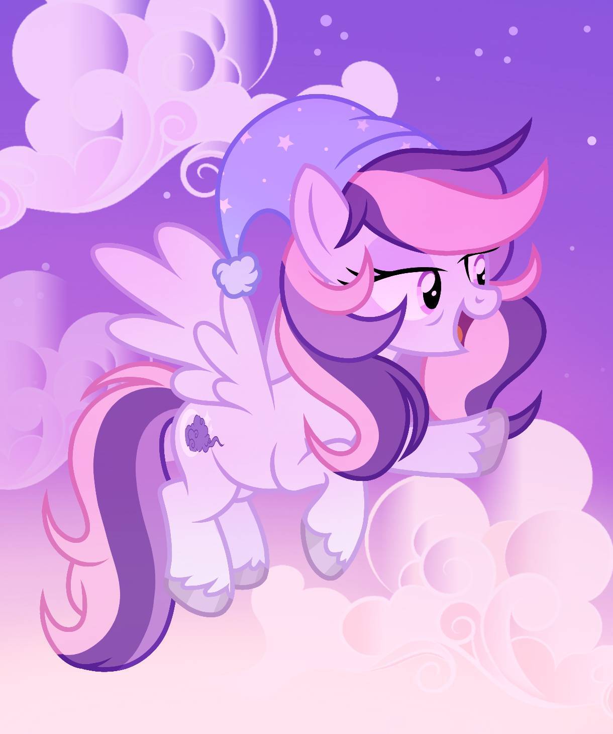 #3601875 - safe, artist:cstrawberrymilk, oc, oc:sweet dreams, pegasus, pony, cloud, female ...