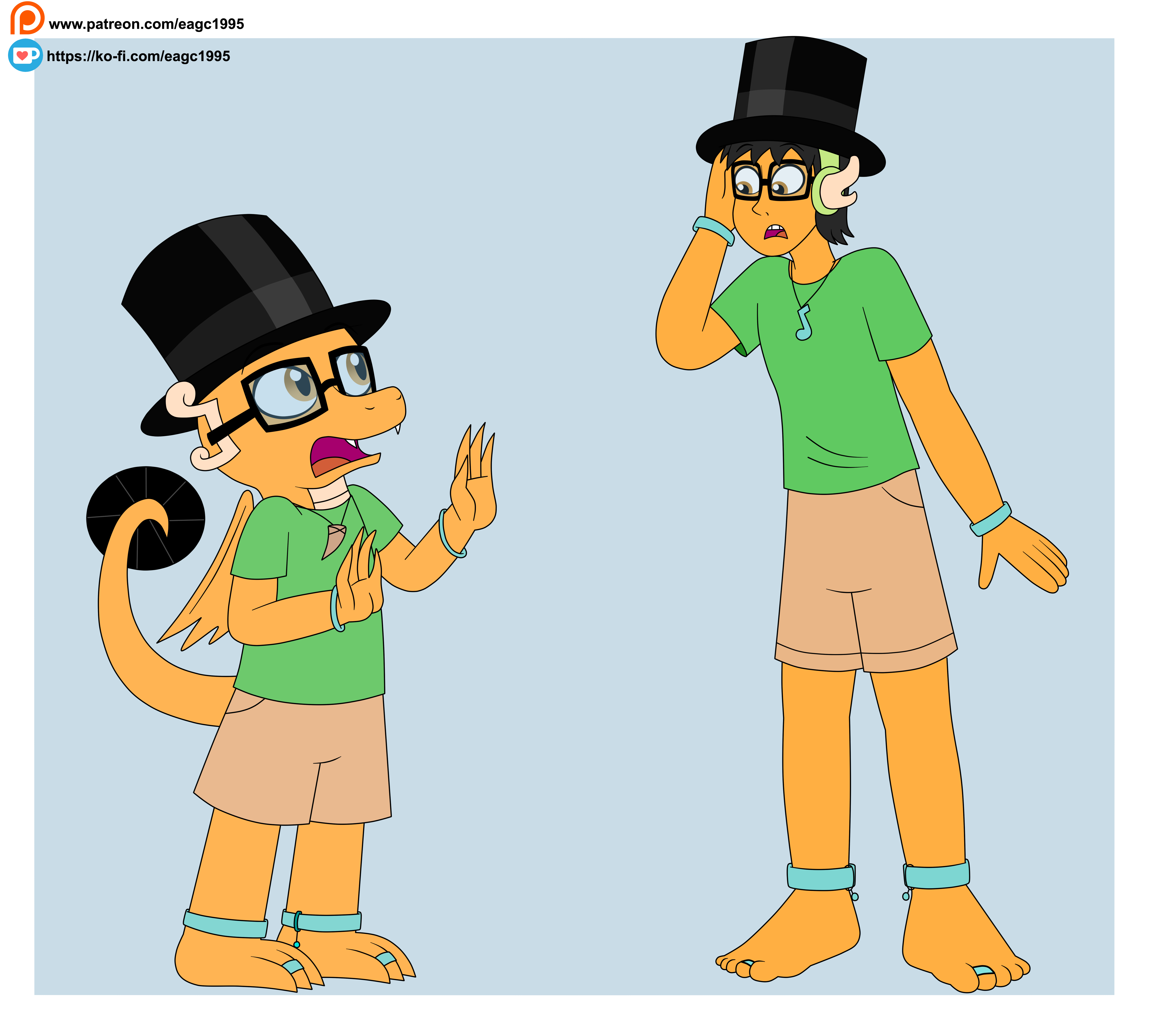 #3602487 - safe, artist:eagc7, oc, oc only, oc:myoozik the dragon, dragon, human, barefoot ...