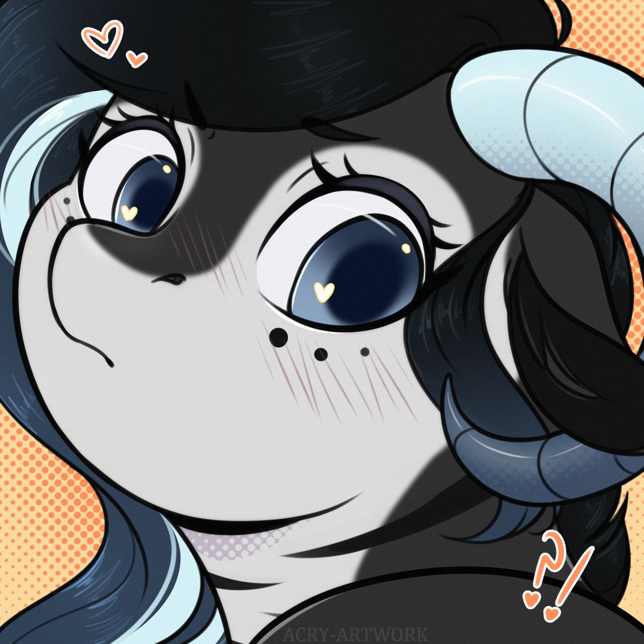 #3615791 - safe, artist:acry-artwork, oc, oc only, pony, blushing, heart, heart eyes, solo ...