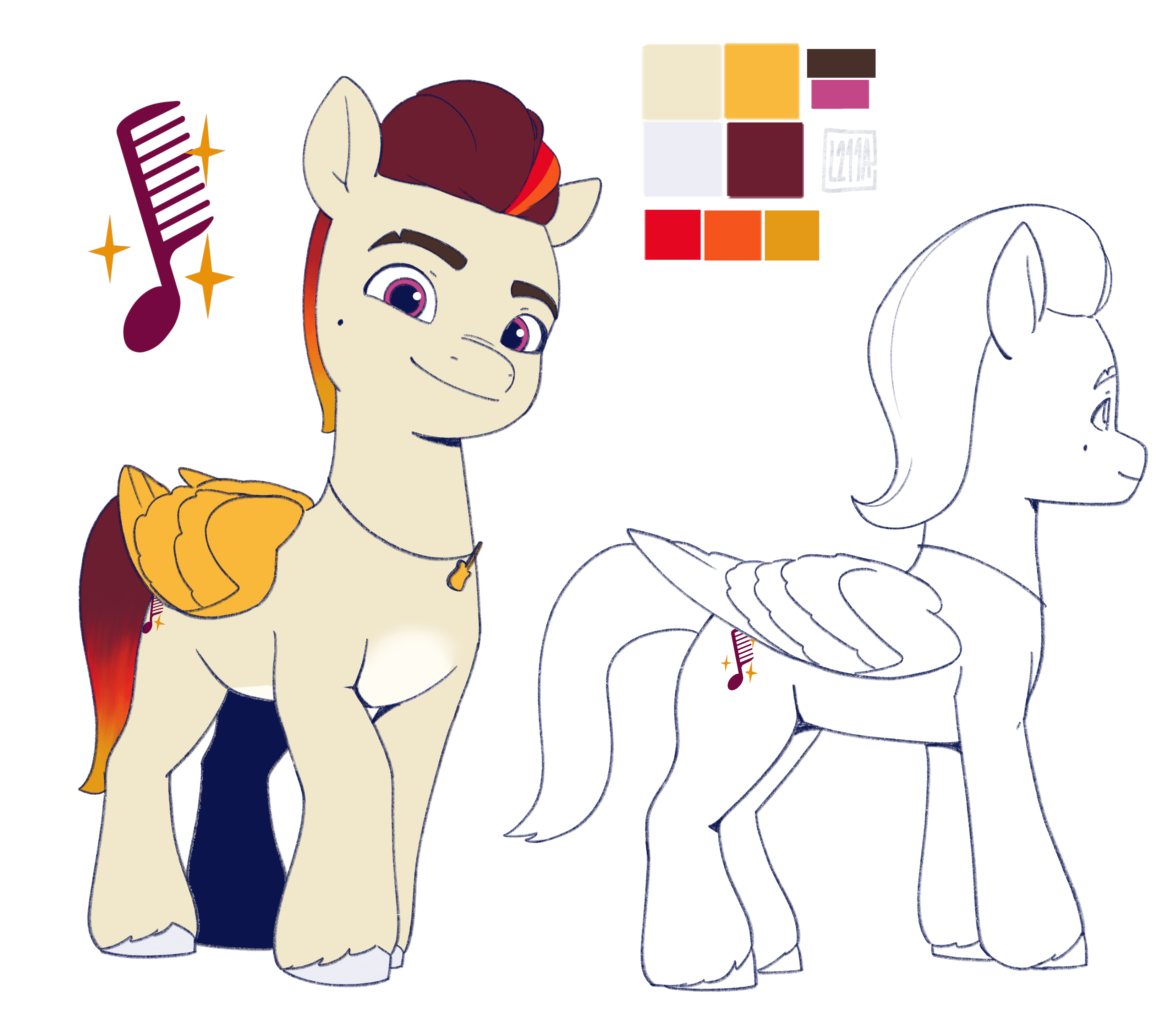 #3621519 - safe, artist:l211art, rocky riff, pegasus, pony, series:mym ref set, g5, cutie mark ...