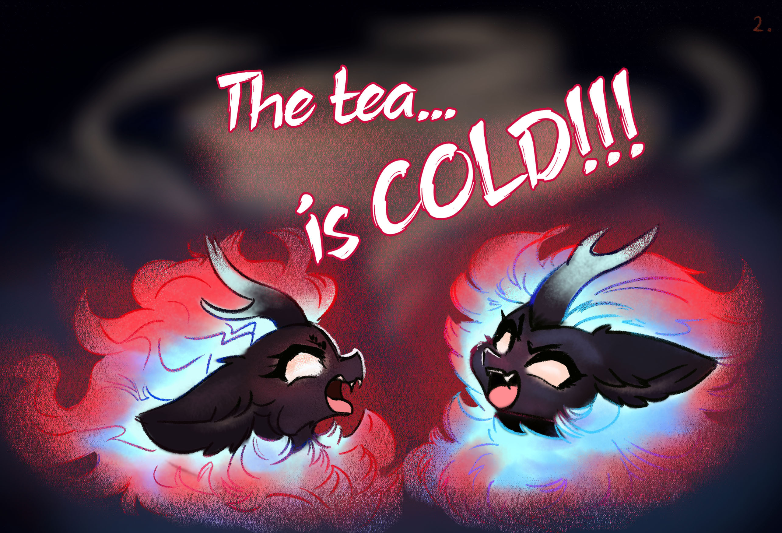 #3622200 - safe, artist:polnocnykot, autumn blaze, cinder glow, kirin ...