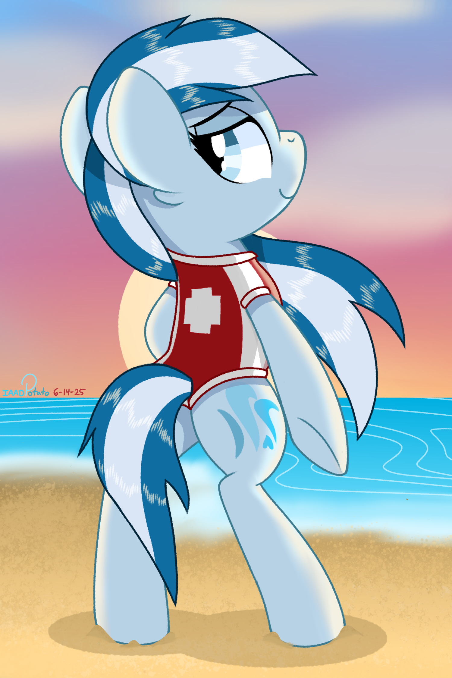 #3623572 - safe, artist:notadeliciouspotato, oc, oc only, oc:serene dive, earth pony, pony ...