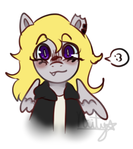 #3624057 - safe, artist:h3yooo, oc, oc:intonate pitch, bat pony, :3 ...