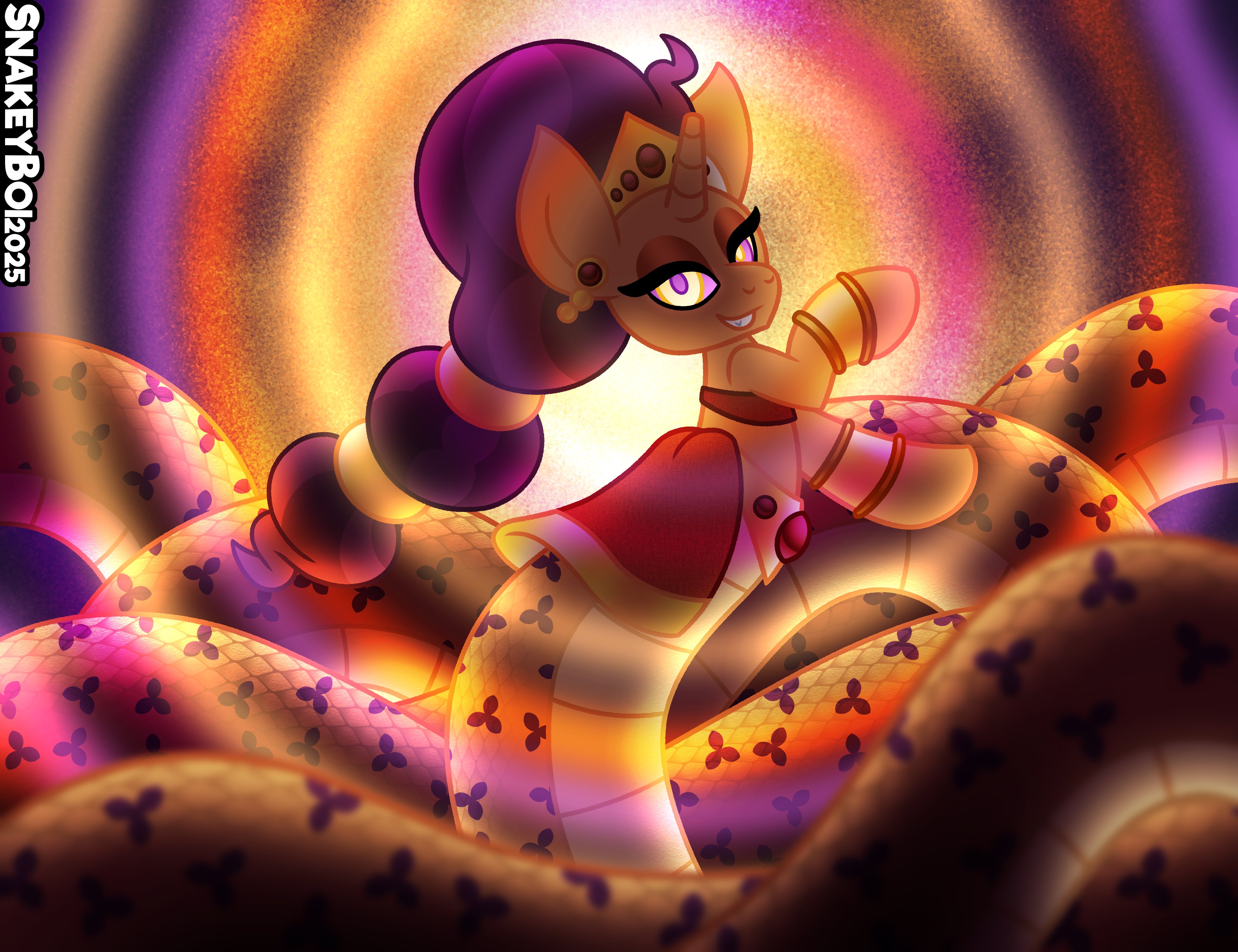 #3624379 - safe, alternate version, artist:snakeythingy, saffron masala, lamia, original species ...