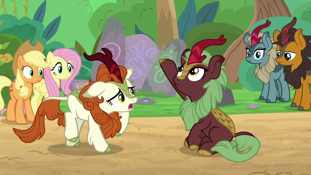 #3625258 - safe, screencap, applejack, autumn blaze, cinder glow ...