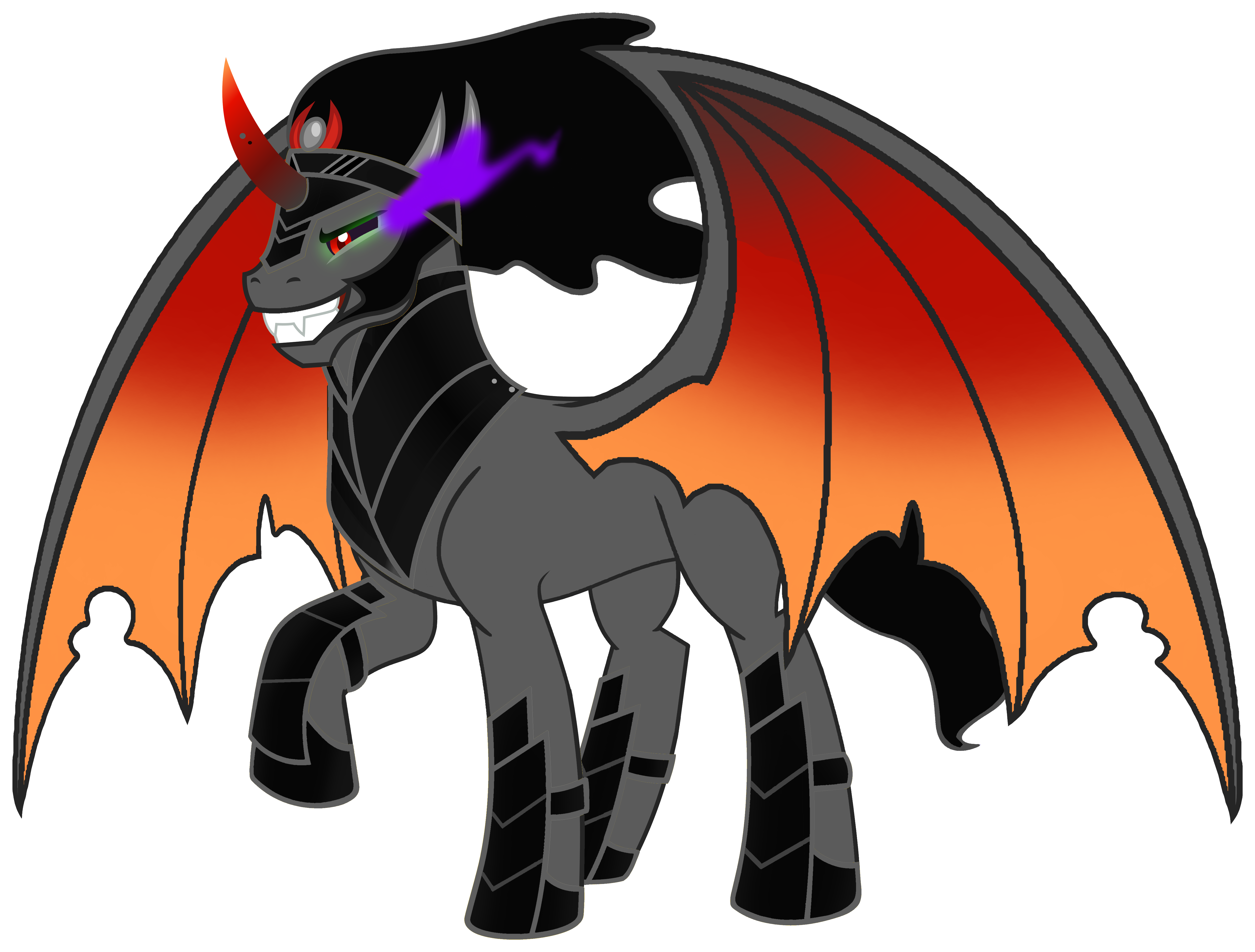 #3625625 - safe, artist:mlgtrap, king sombra, alicorn, bat pony, bat ...