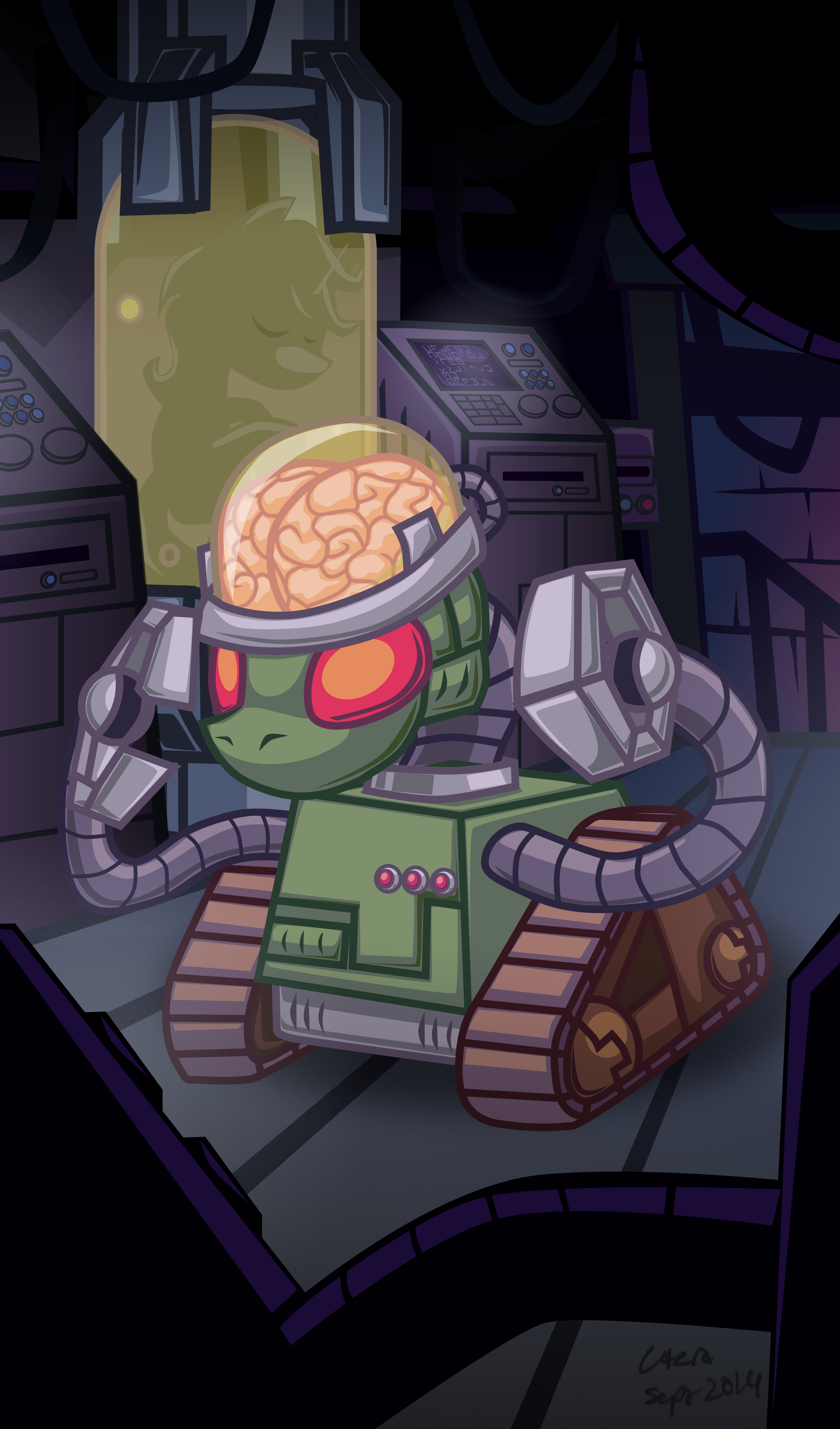 #3626305 - safe, artist:cazra, pony, robot, fallout equestria, 2014 ...