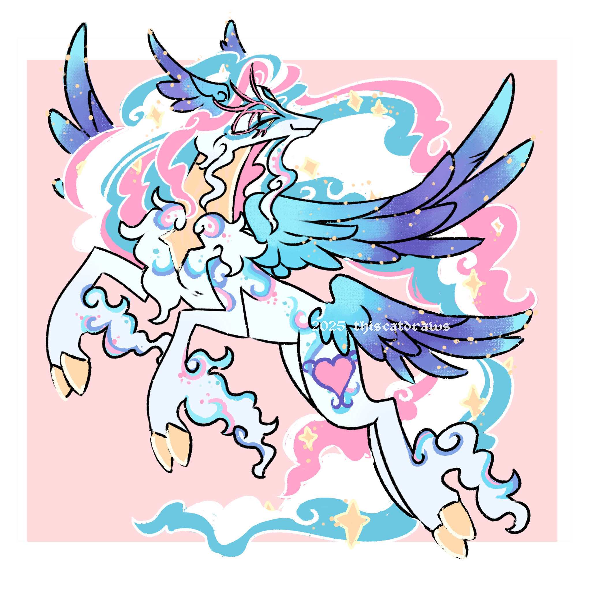 #3616092 - safe, artist:thiscatdraws, star catcher, pegasus, pony, au ...