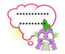 #3616351 - safe, spike, dragon, g4, official, 2d, line sticker, looking ...