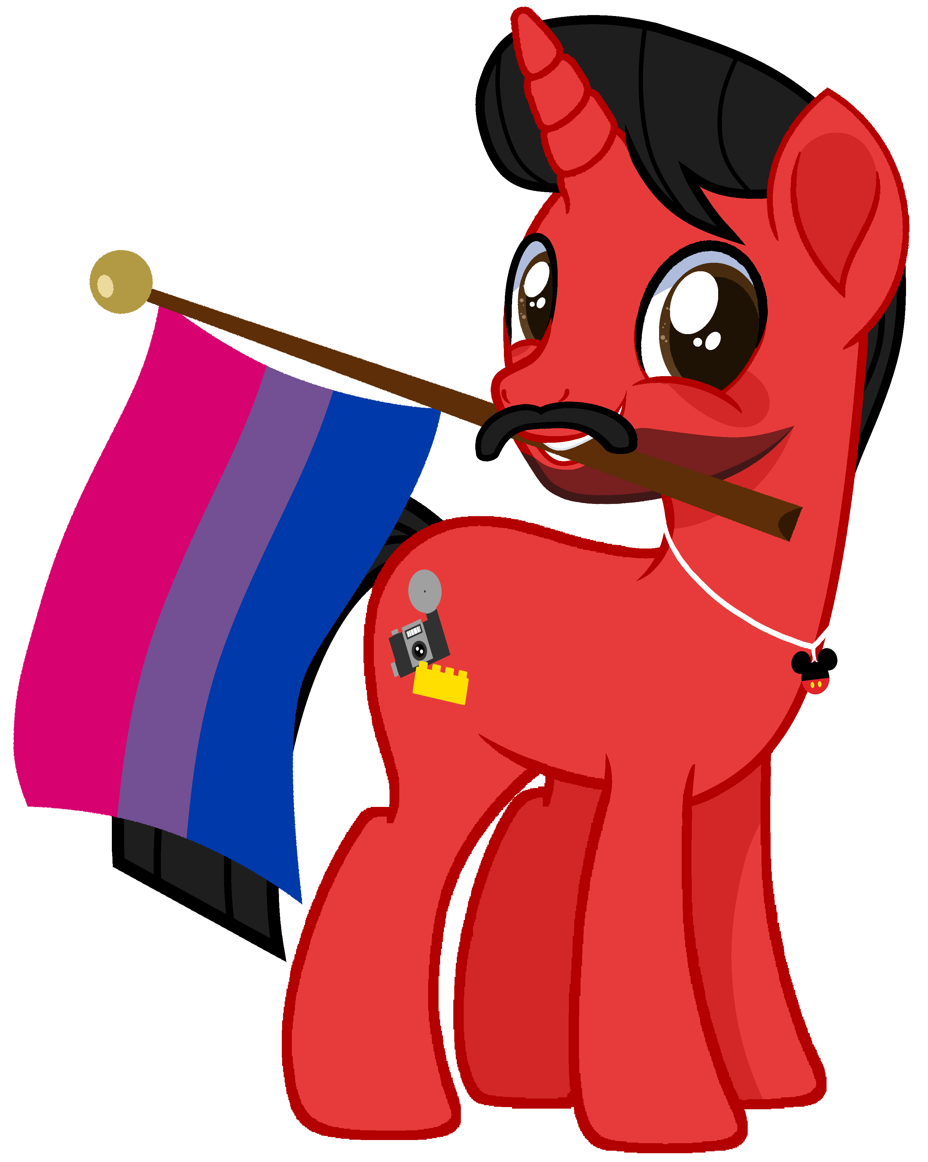 #3616568 - safe, artist:mickey1909, oc, oc only, oc:mickey motion, pony, unicorn, bisexual pride ...
