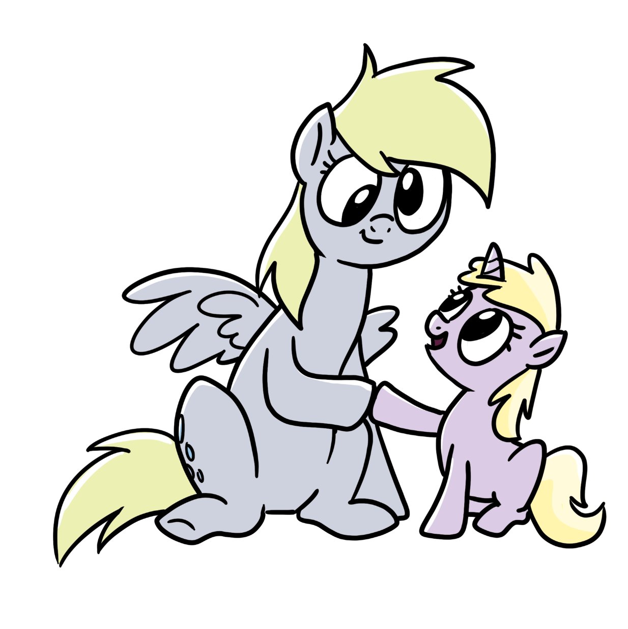 #3628596 - safe, artist:fimflamfilosophy, derpy hooves, dinky hooves ...