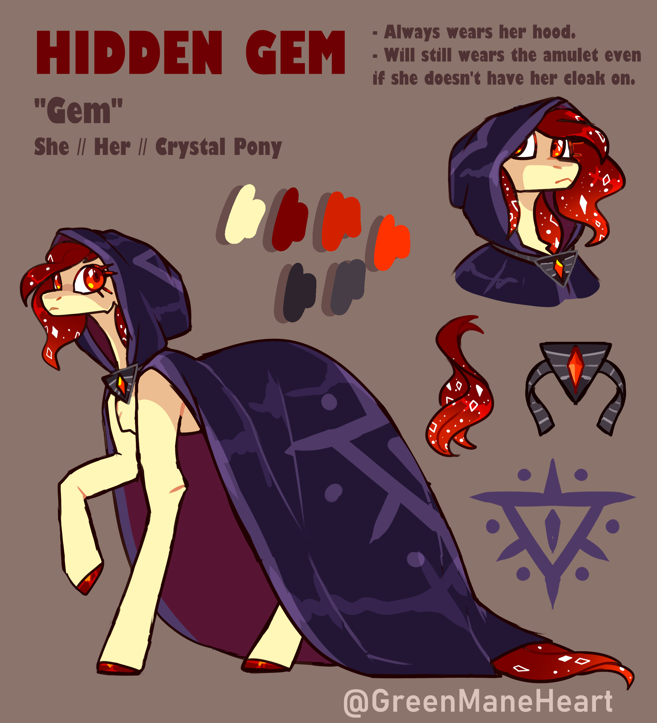 #3630210 - safe, artist:greenmaneheart, oc, oc only, crystal pony, pony, character design, cloak ...