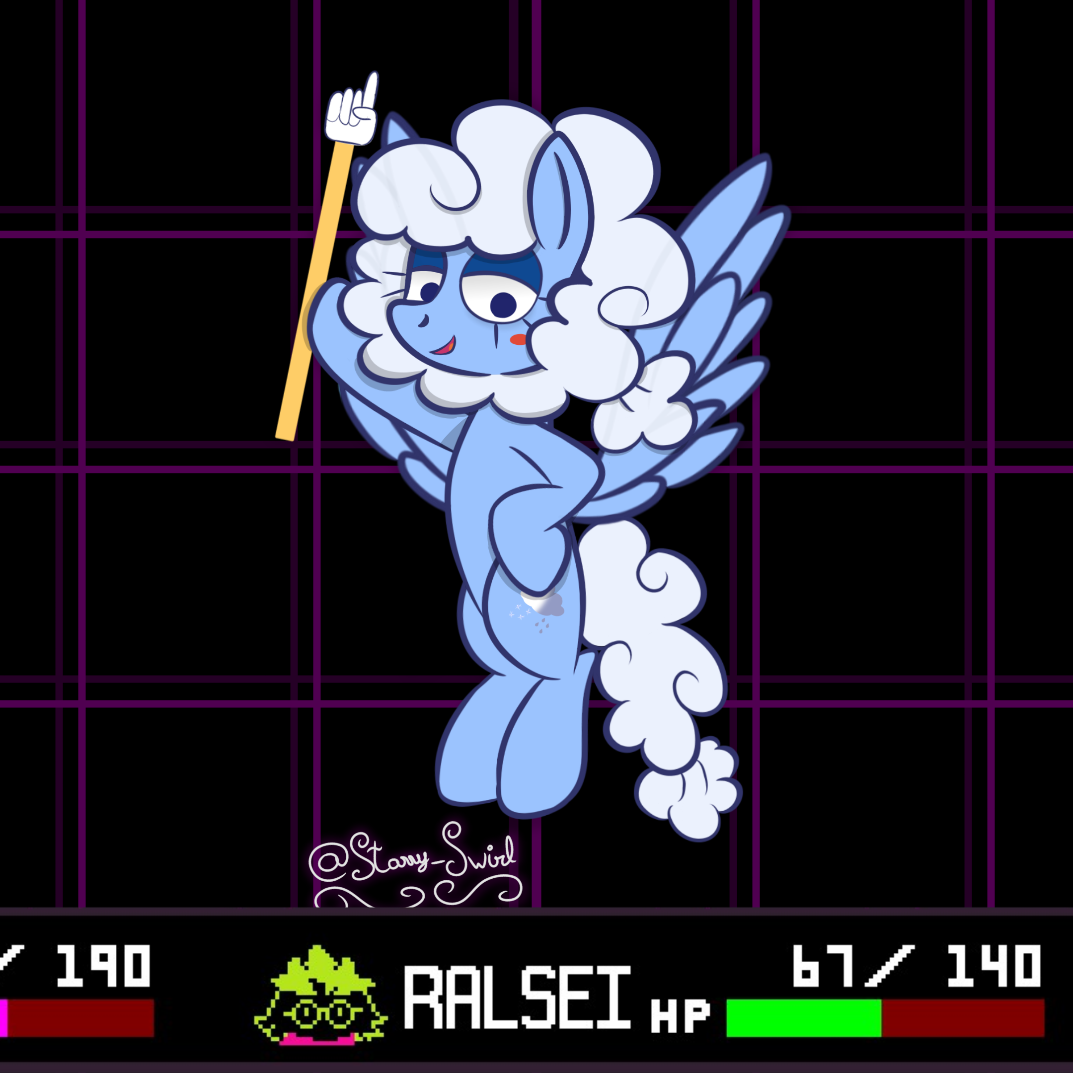 #3632354 - safe, artist:starry swirl, pegasus, pony, deltarune, elnina ...