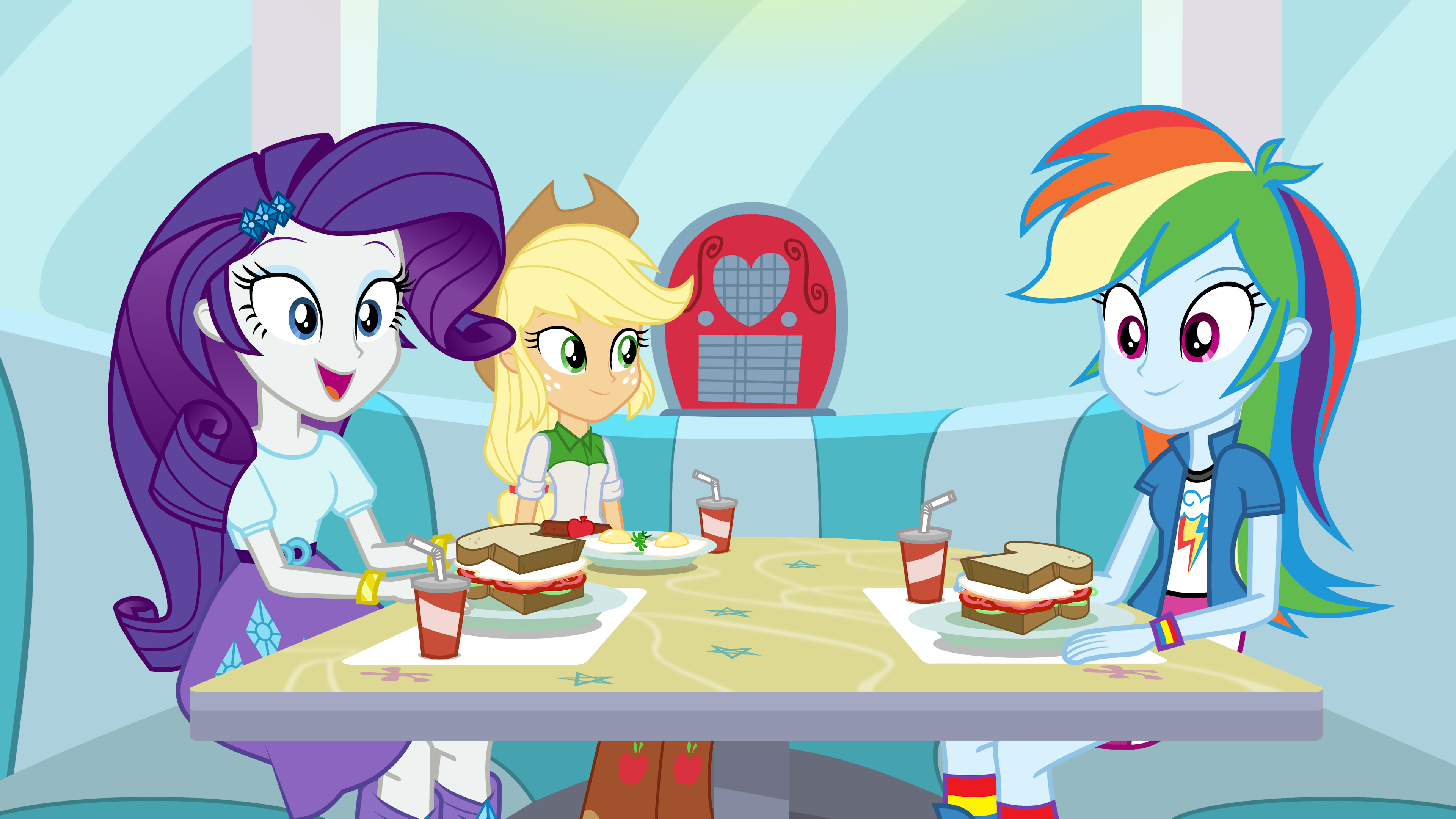 #3616994 - safe, artist:octosquish7260, applejack, rainbow dash, rarity ...
