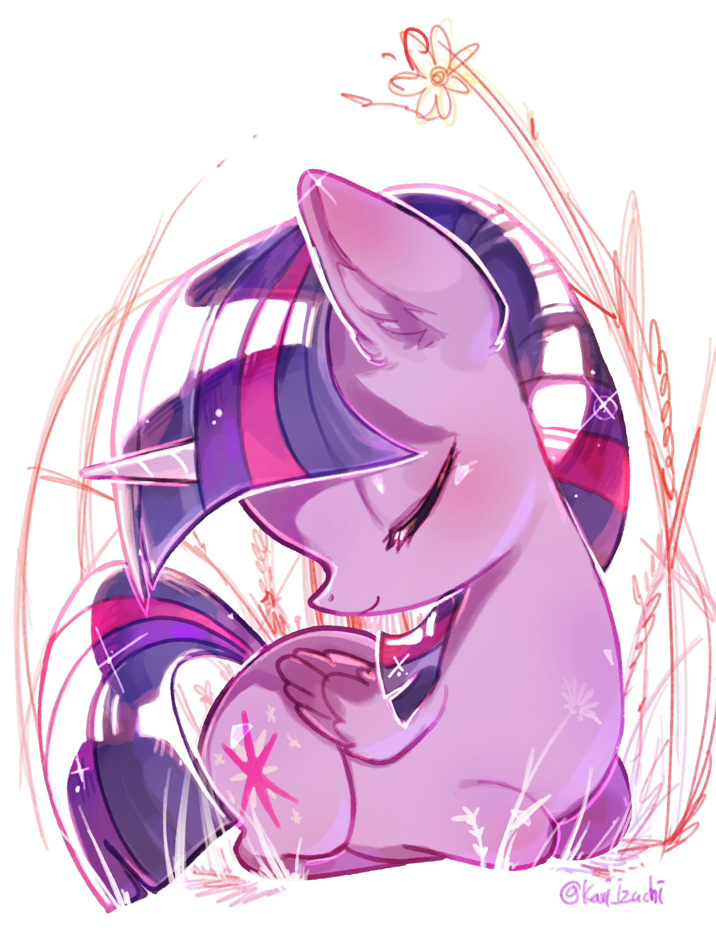 #3617273 - safe, artist:izuchi, twilight sparkle, alicorn, pony, g4, eyes closed, female, mare ...