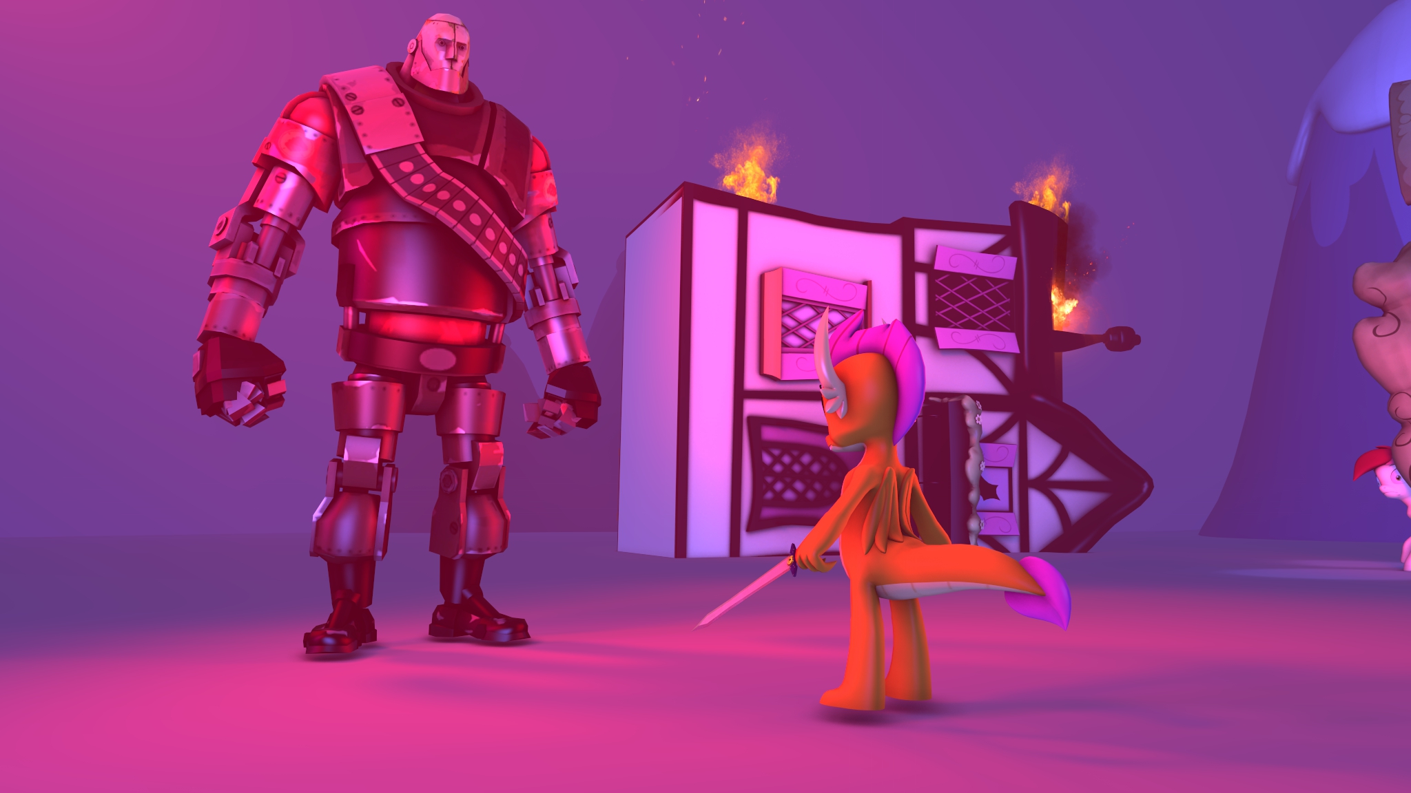 #3617615 - safe, artist:gaelgaming1, roseluck, smolder, dragon, earth ...