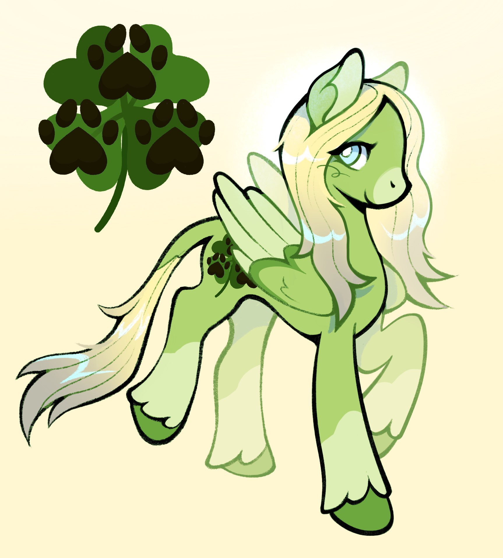 #3618114 - safe, artist:llorienart, oc, oc only, oc:lucky clover, pegasus, pony, colored wings ...