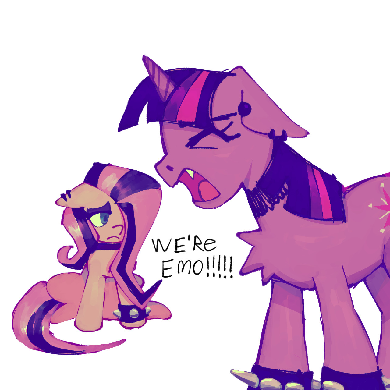 #3619746 - safe, artist:wiscats19, fluttershy, twilight sparkle ...