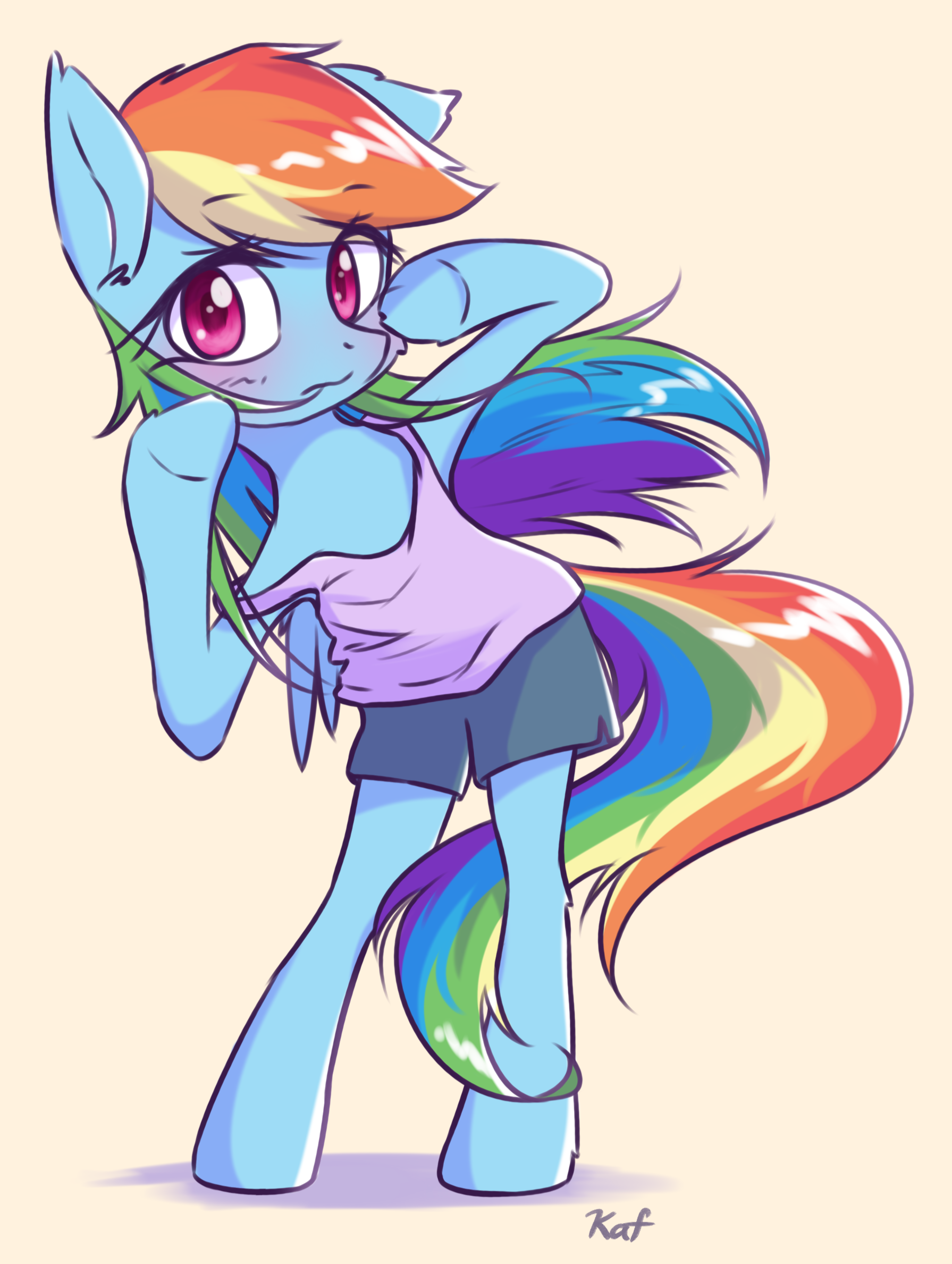 #3620110 - safe, artist:kaf_pone, rainbow dash, pegasus, semi-anthro ...