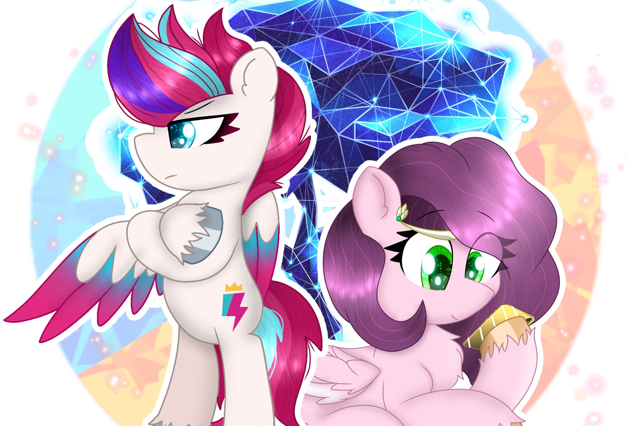 #3638655 - safe, artist:jade_breeze, artist:jadebreeze115, pipp petals, zipp storm, pegasus ...