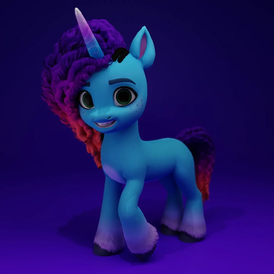 #3640887 - safe, artist:misty_braightdawn, misty brightdawn, pony, unicorn, g5, 3d, blender ...