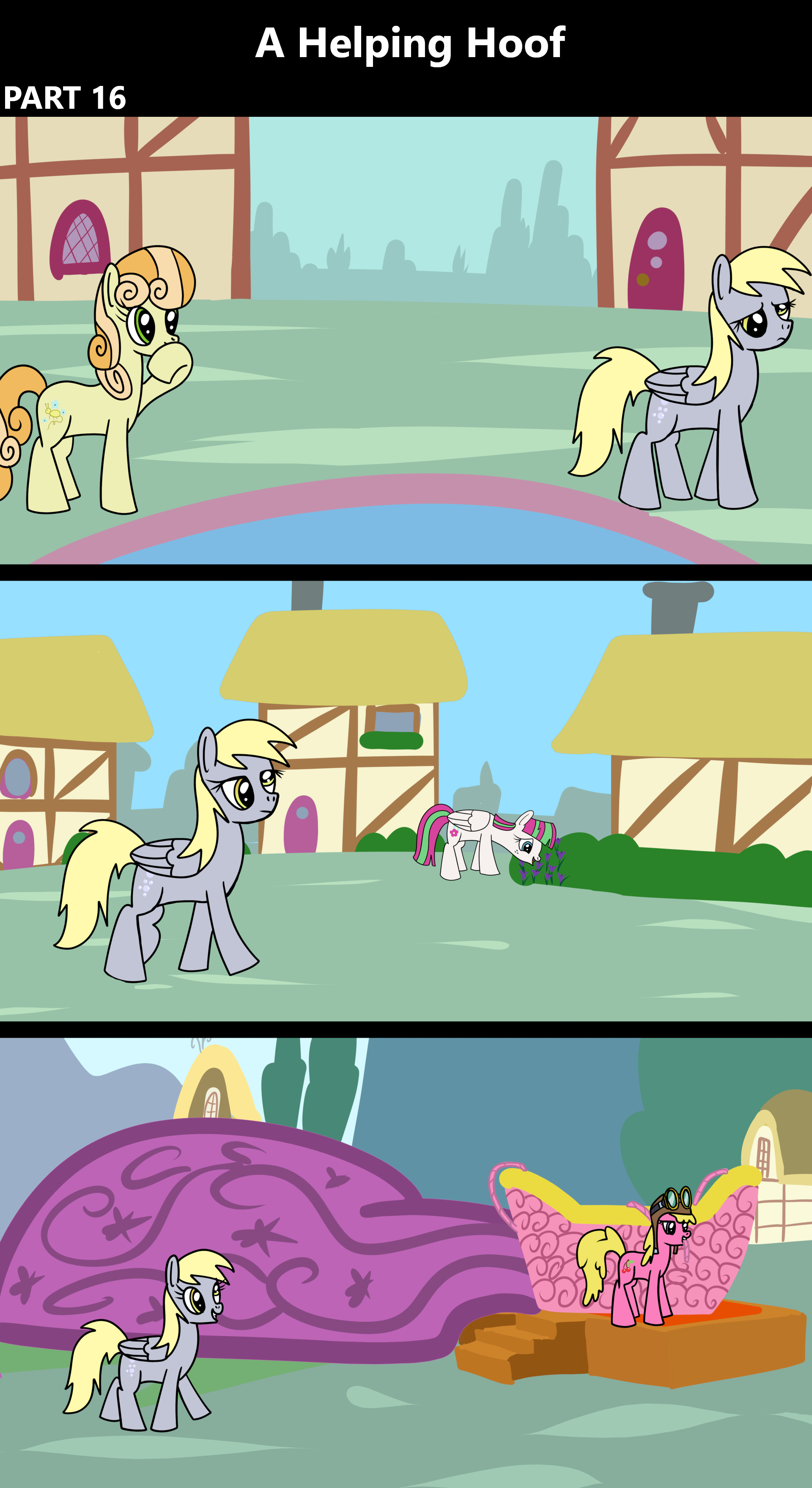 #3641242 - safe, artist:platinumdrop, blossomforth, cherry berry, derpy ...