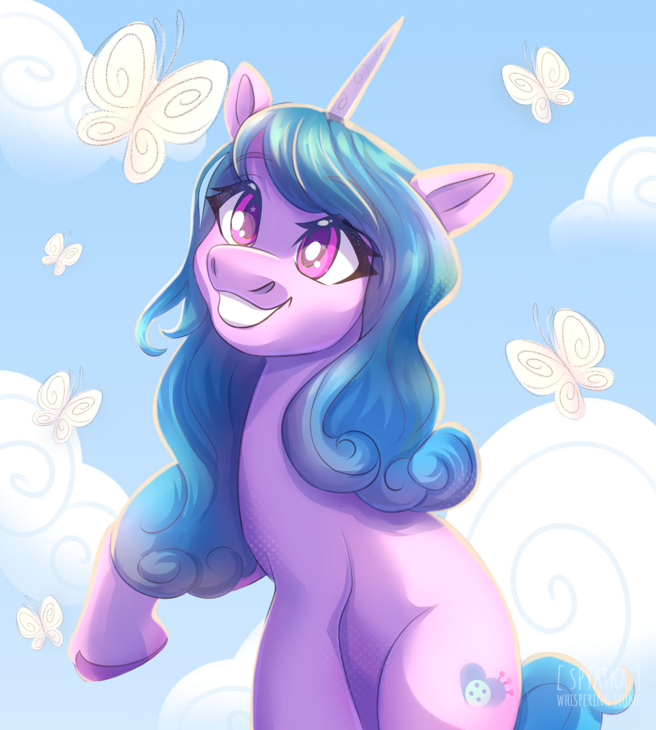 #3642456 - safe, artist:whisperingstone, izzy moonbow, butterfly, pony ...