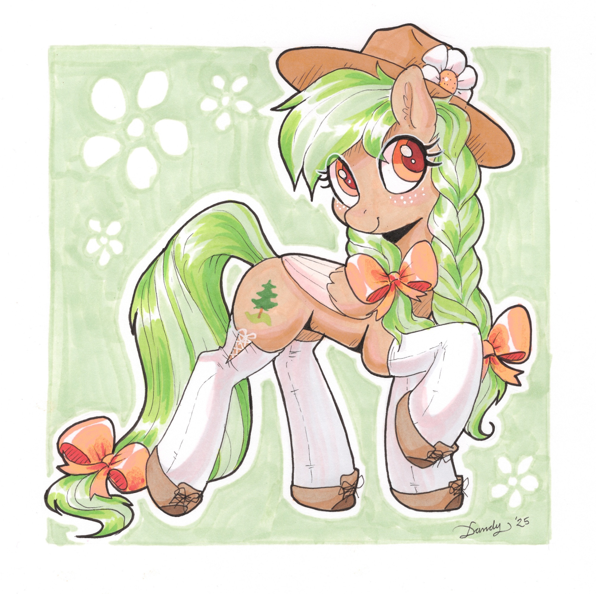 #3643724 - safe, artist:dandy, oc, oc only, oc:sylvia evergreen, pegasus, pony, bow, braid ...