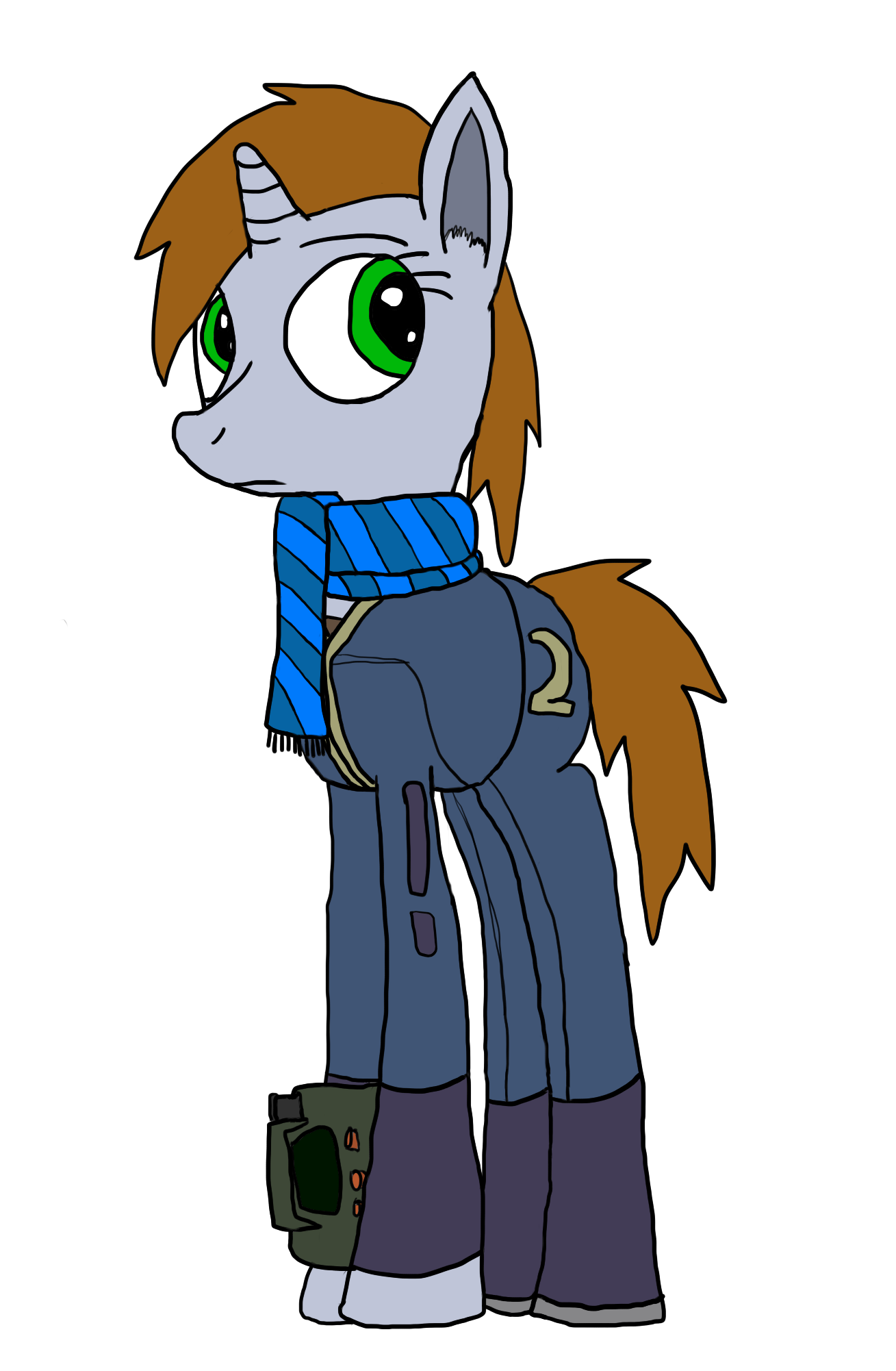 #3644899 - safe, artist:stormbadger, oc, oc only, oc:littlepip, pony, unicorn, fallout equestria ...