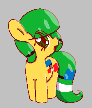 #3645301 - safe, artist:violavaquita, oc, oc only, oc:blocky bits, pony, gray background, simple ...