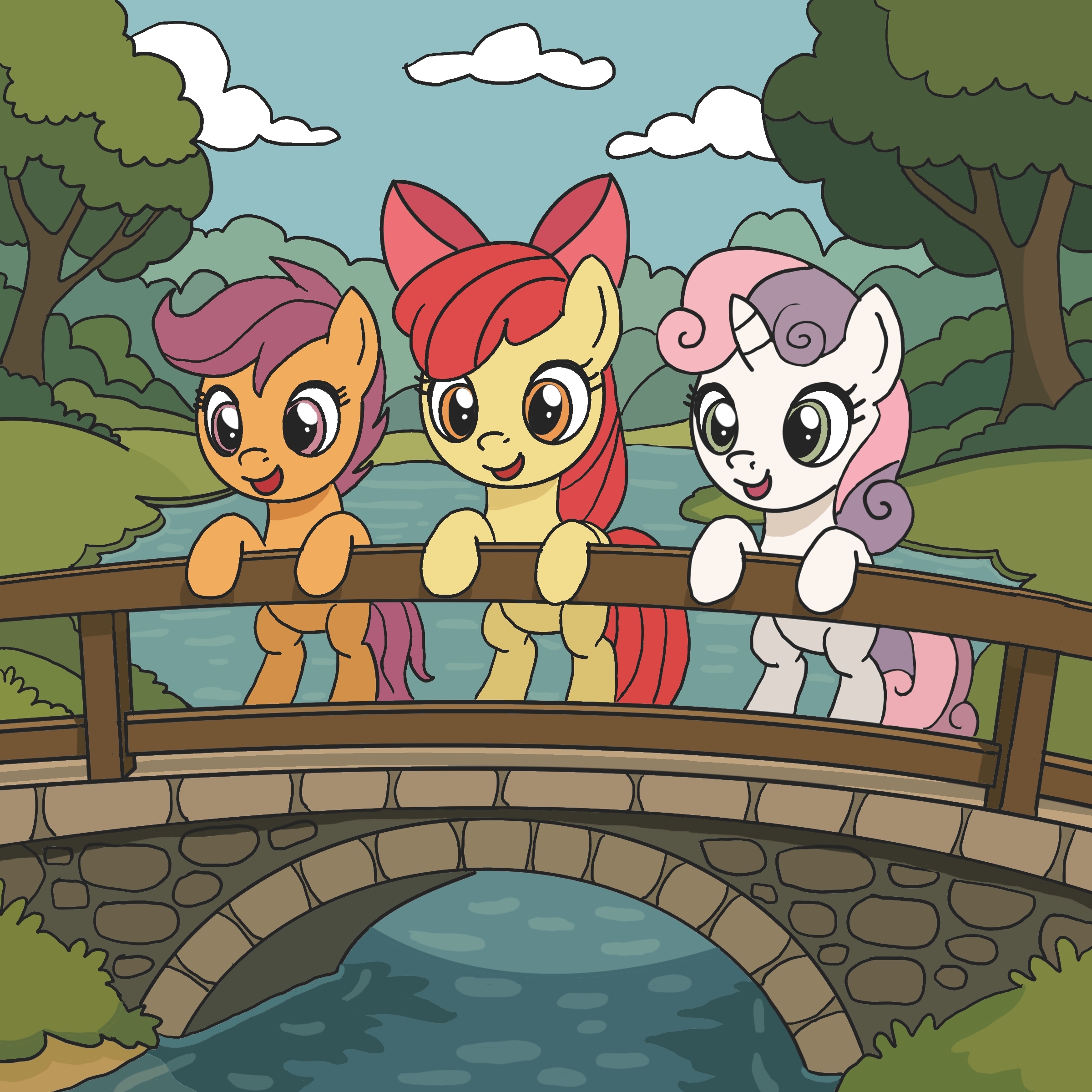 #3647746 - safe, artist:tere35, apple bloom, scootaloo, sweetie belle, earth pony, pegasus ...