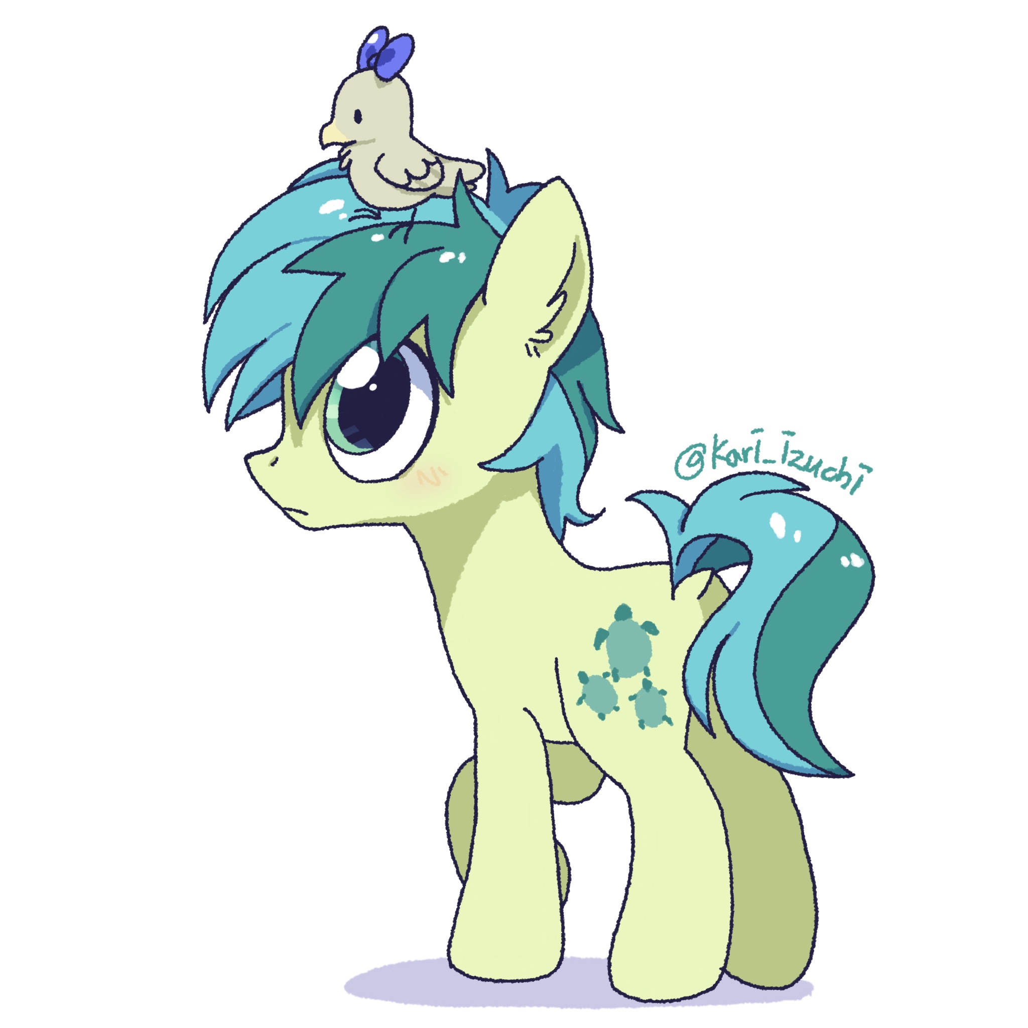 #3650848 - safe, artist:izuchi, sandbar, bird, earth pony, pony, g4 ...