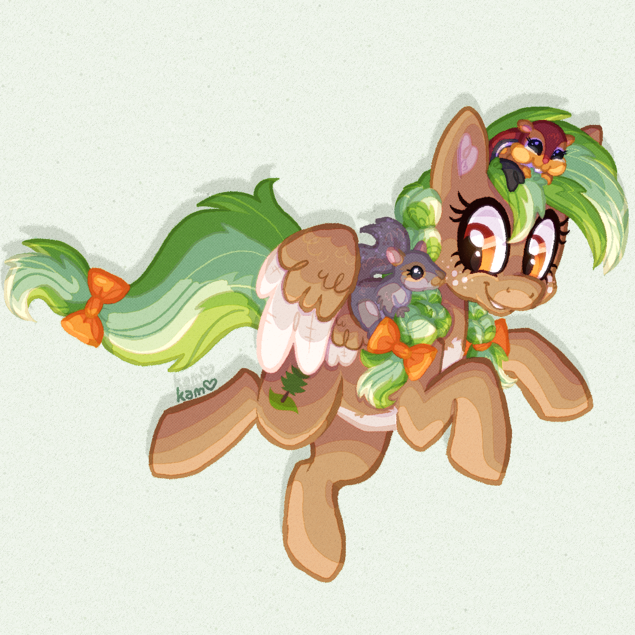 #3637191 - safe, artist:lastunicorn666, oc, oc:sylvia evergreen, pegasus, pony, squirrel ...