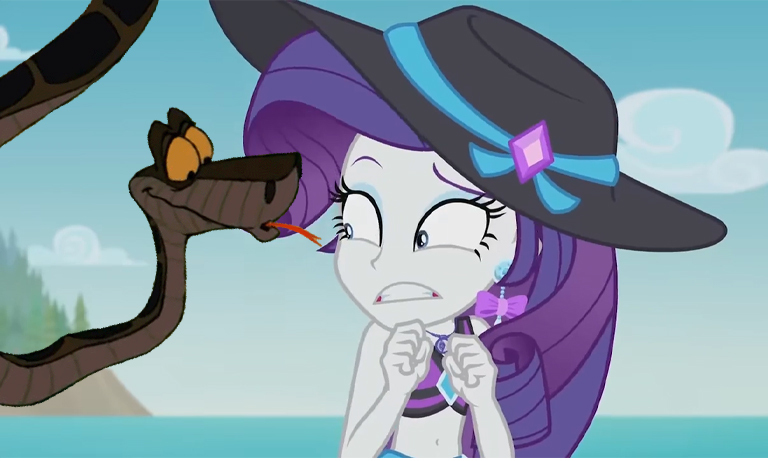 #3658850 - safe, artist:ocean lover, edit, rarity, human, python, snake, equestria girls, g4 ...