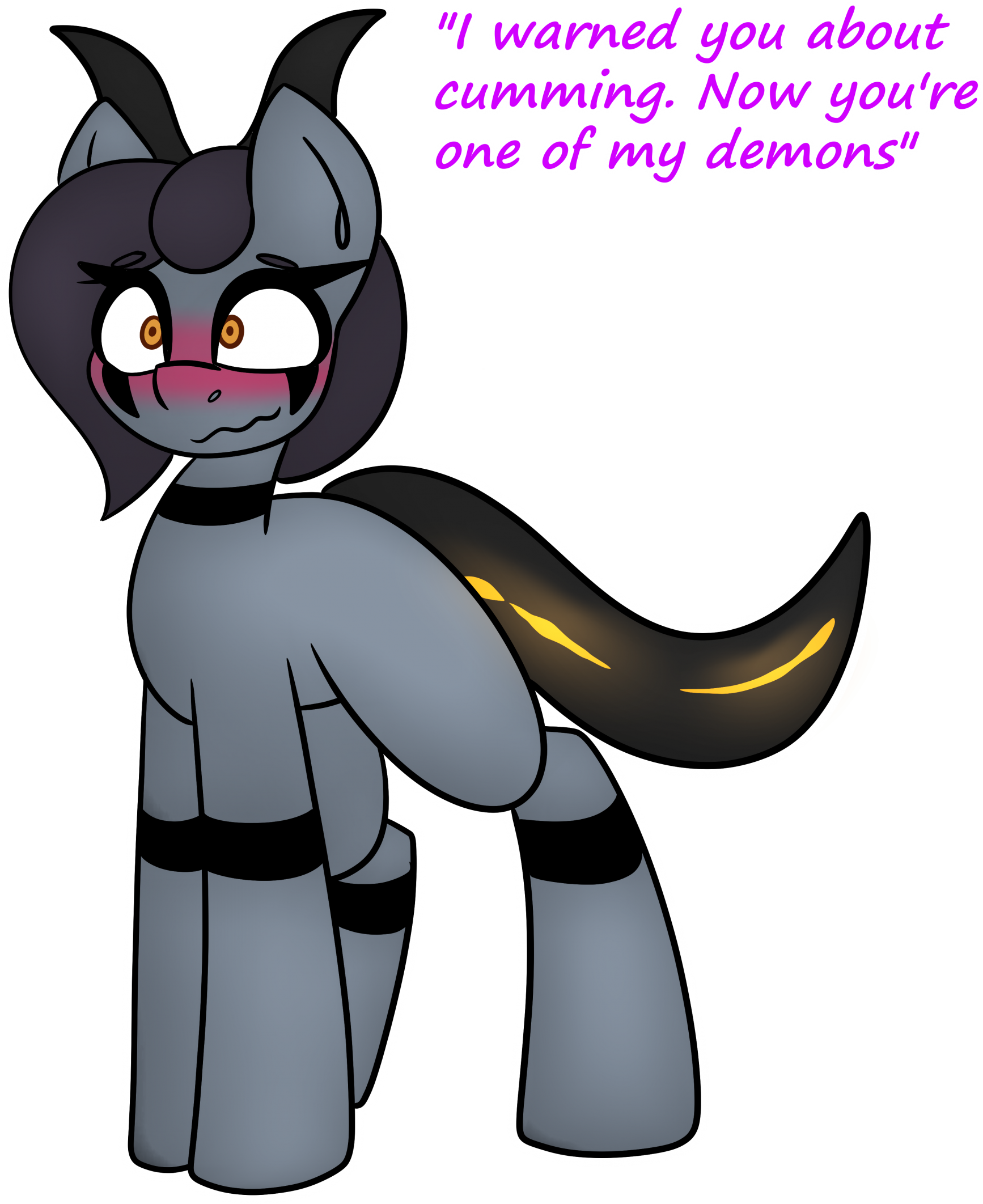 #3660094 - suggestive, artist:askhypnoswirl, oc, oc only, unnamed oc, demon, demon pony ...