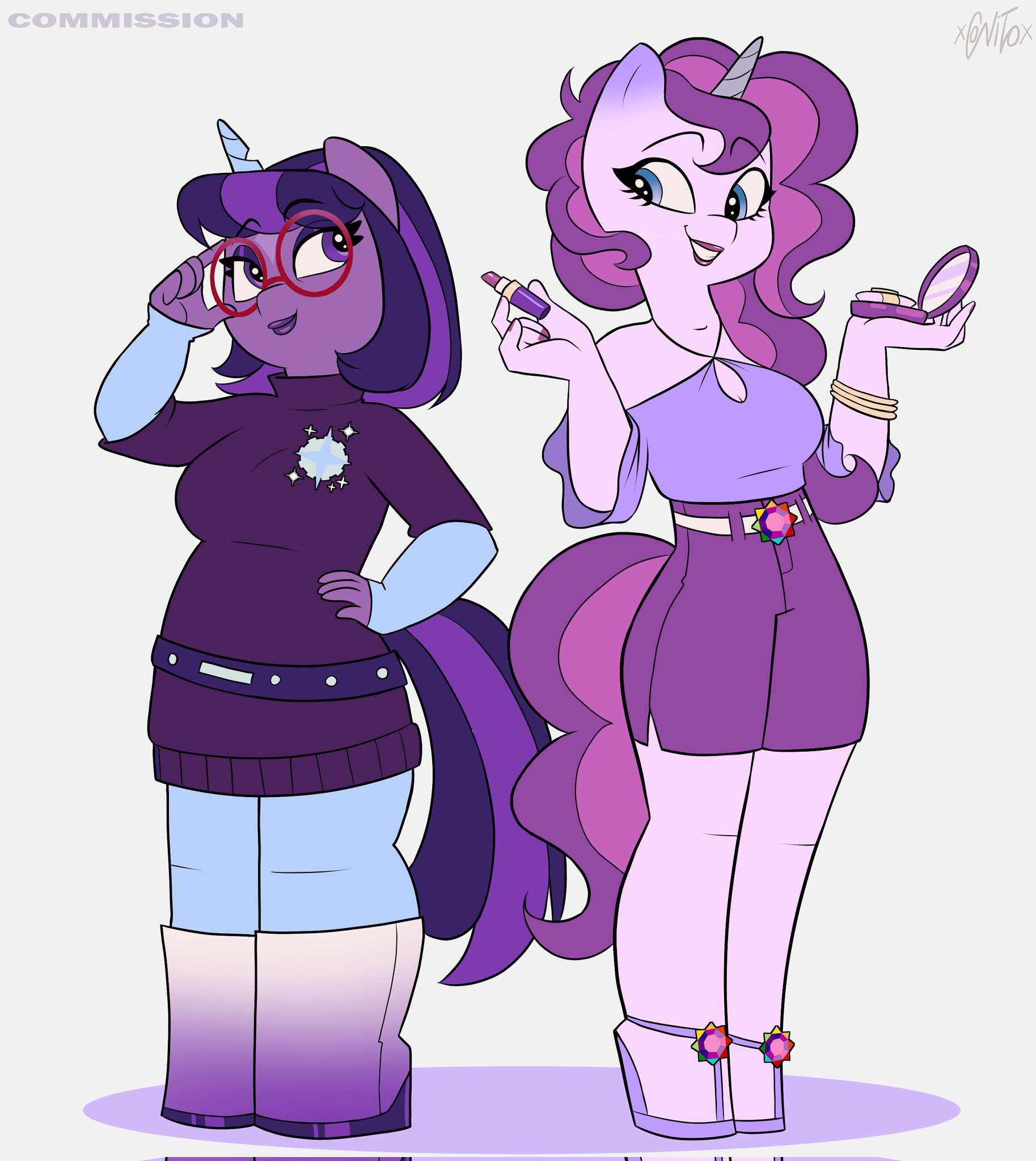 #3661647 - safe, artist:xconito, oc, oc only, oc:gemme, oc:sparkle sunscout, pony, unicorn ...