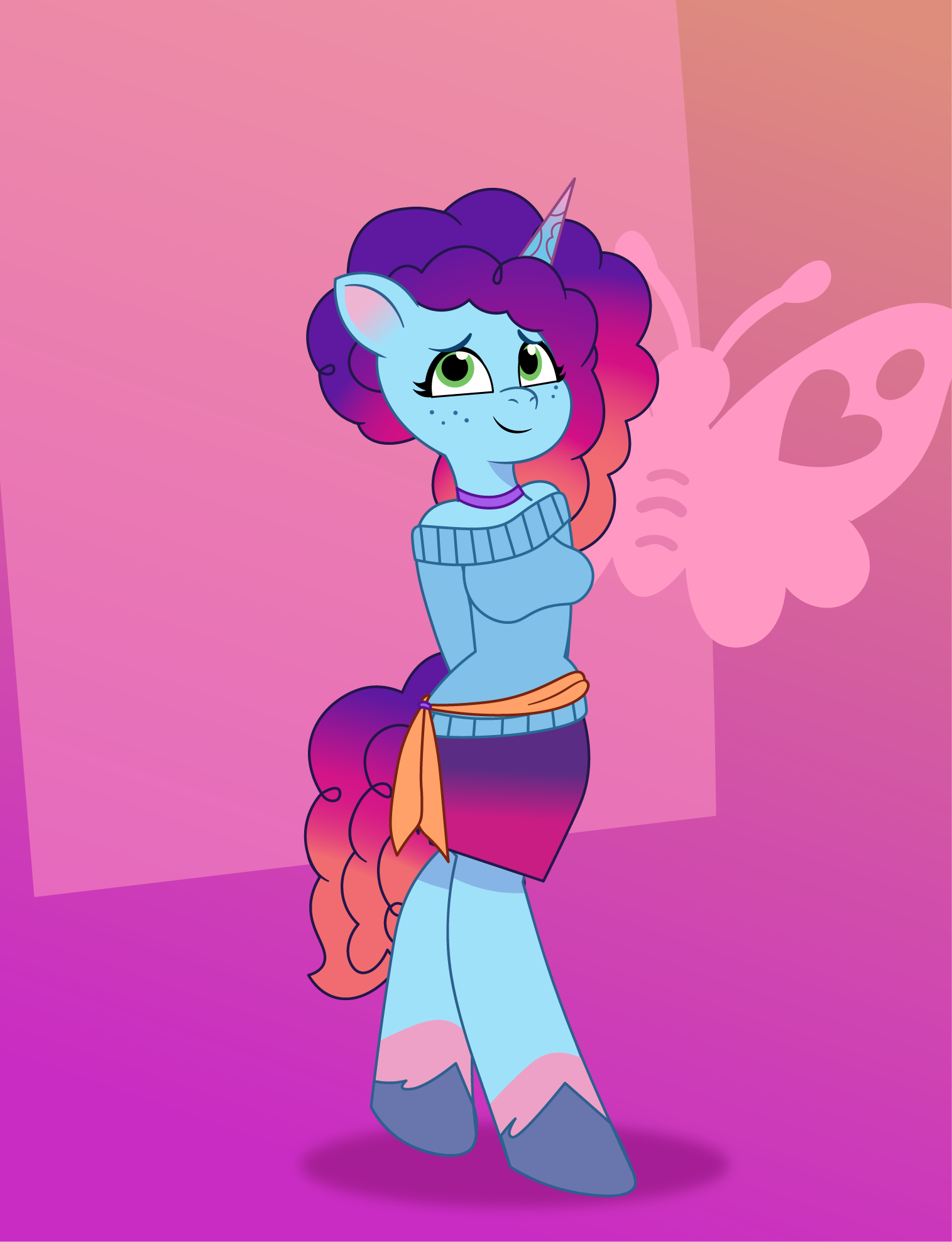 #3664517 - safe, artist:prixy05, misty brightdawn, pony, unicorn, anthro, unguligrade anthro, g5 ...