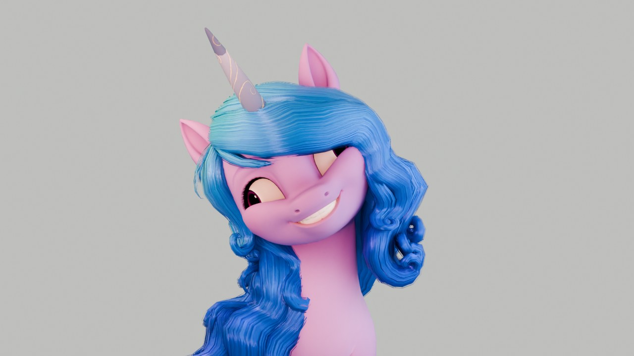 #3653201 - safe, izzy moonbow, pony, unicorn, g5, evil, evil smile ...