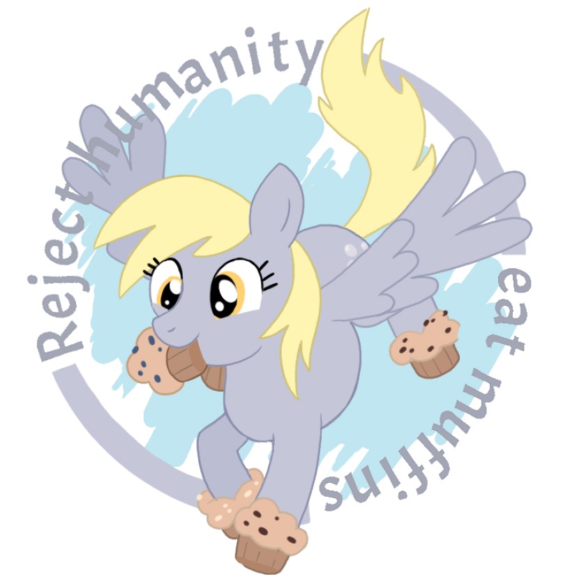 #3654957 - safe, artist:psycholaw, derpy hooves, pegasus, pony, g4, digital art, food, humor ...