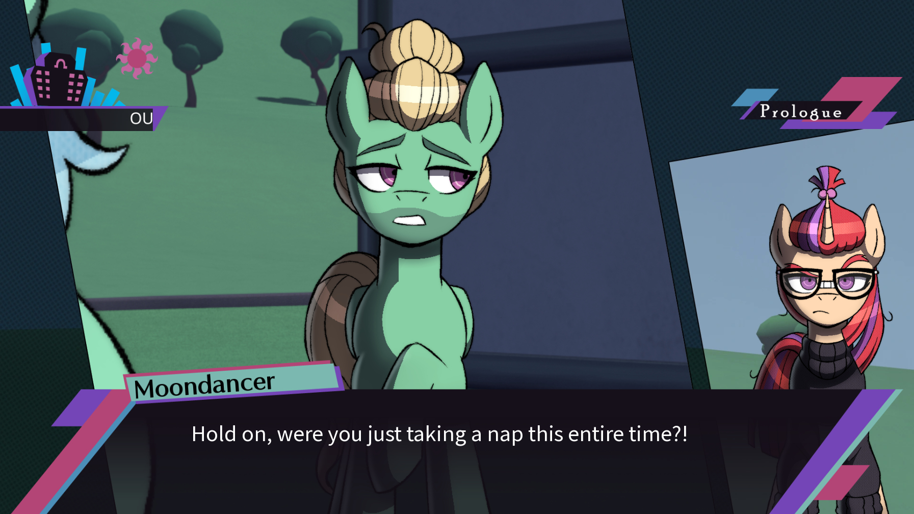 #3675502 - safe, artist:bkiltersot, moondancer, zephyr breeze, earth ...