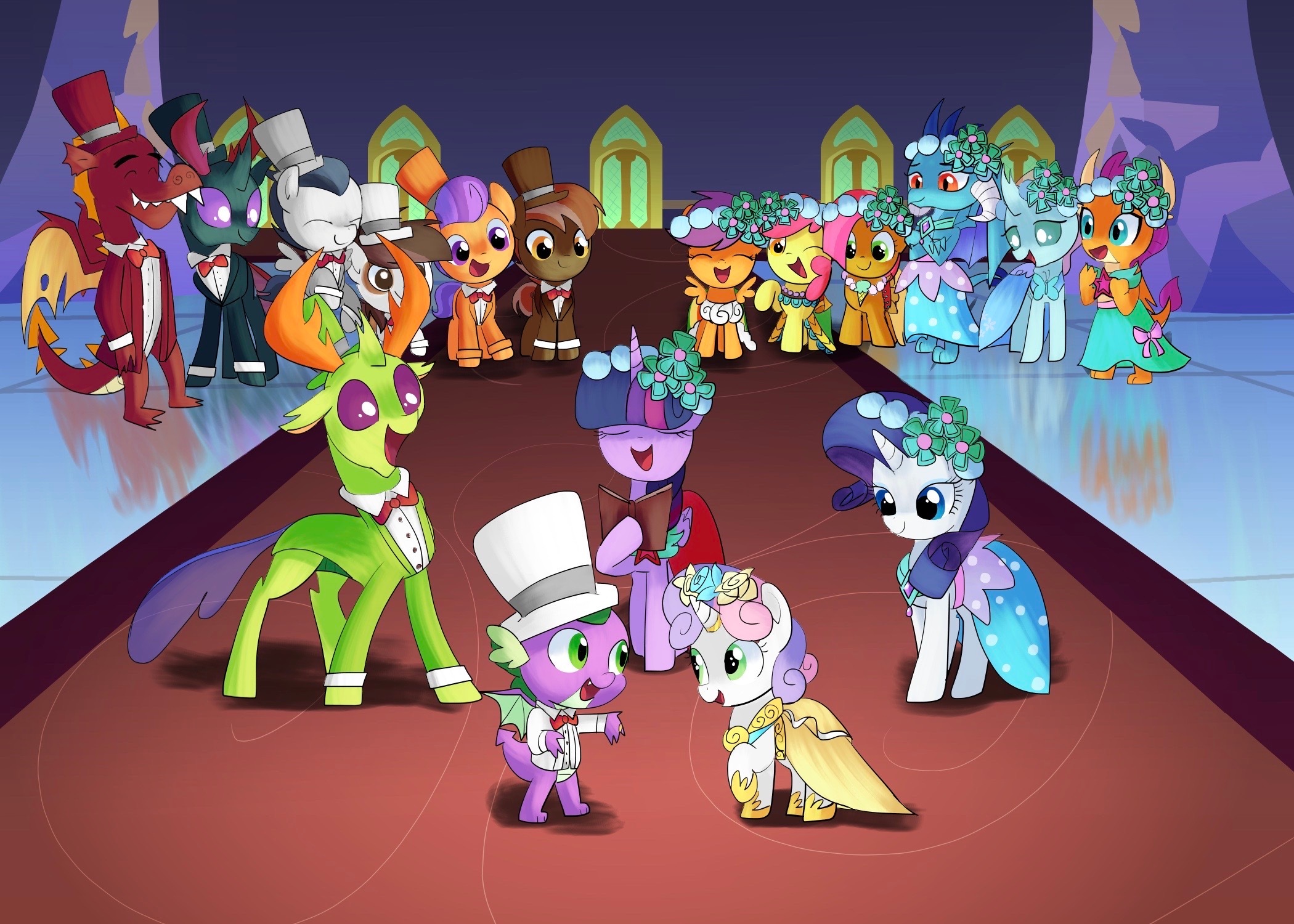 #3676808 - safe, artist:andromedasparkz, apple bloom, babs seed, button ...