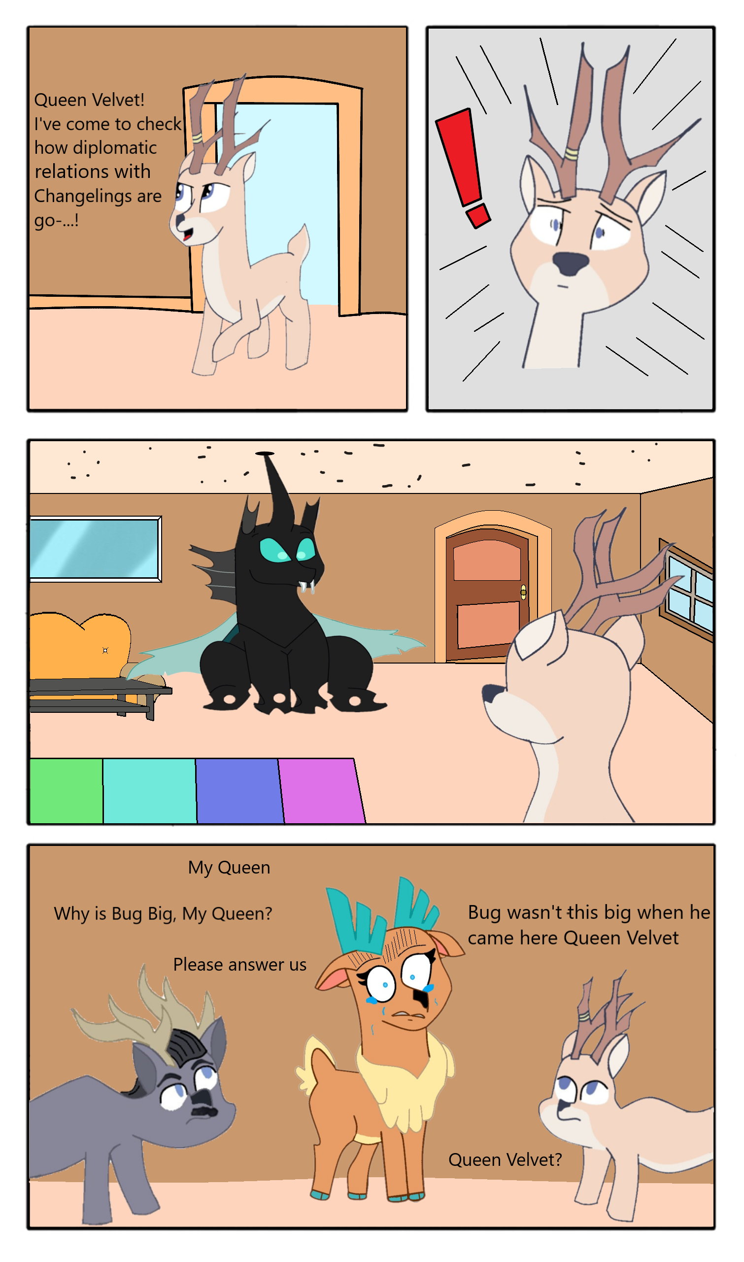 #3670809 - safe, artist:fearlescriss, thorax, velvet (tfh), oc ...