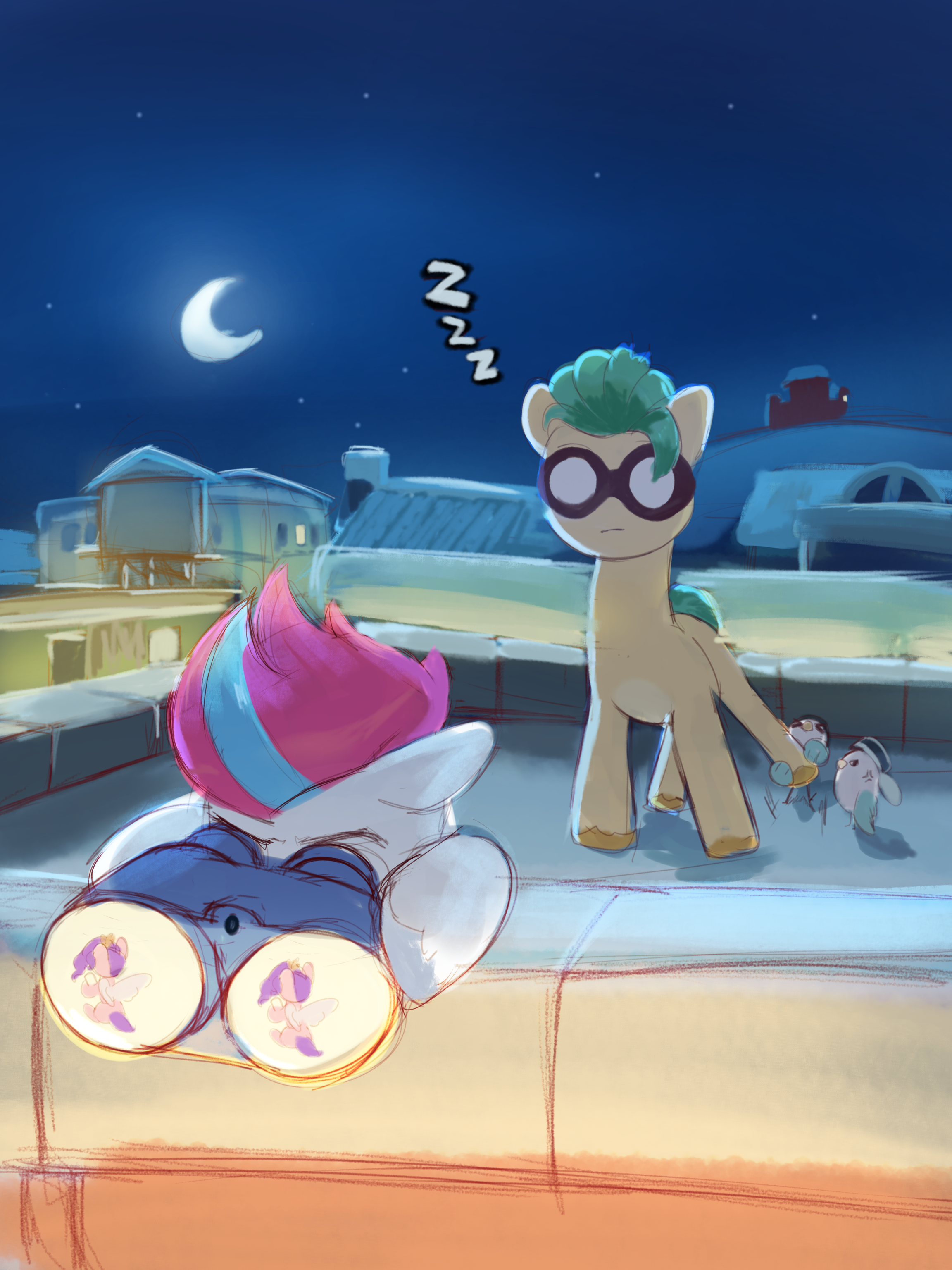 #3747136 - safe, artist:dulldi, hitch trailblazer, kenneth, pipp petals ...