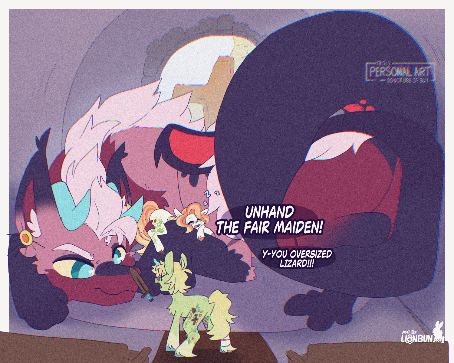 #3828578 - safe, artist:lionbun, oc, oc only, oc:clashing thorn, oc ...