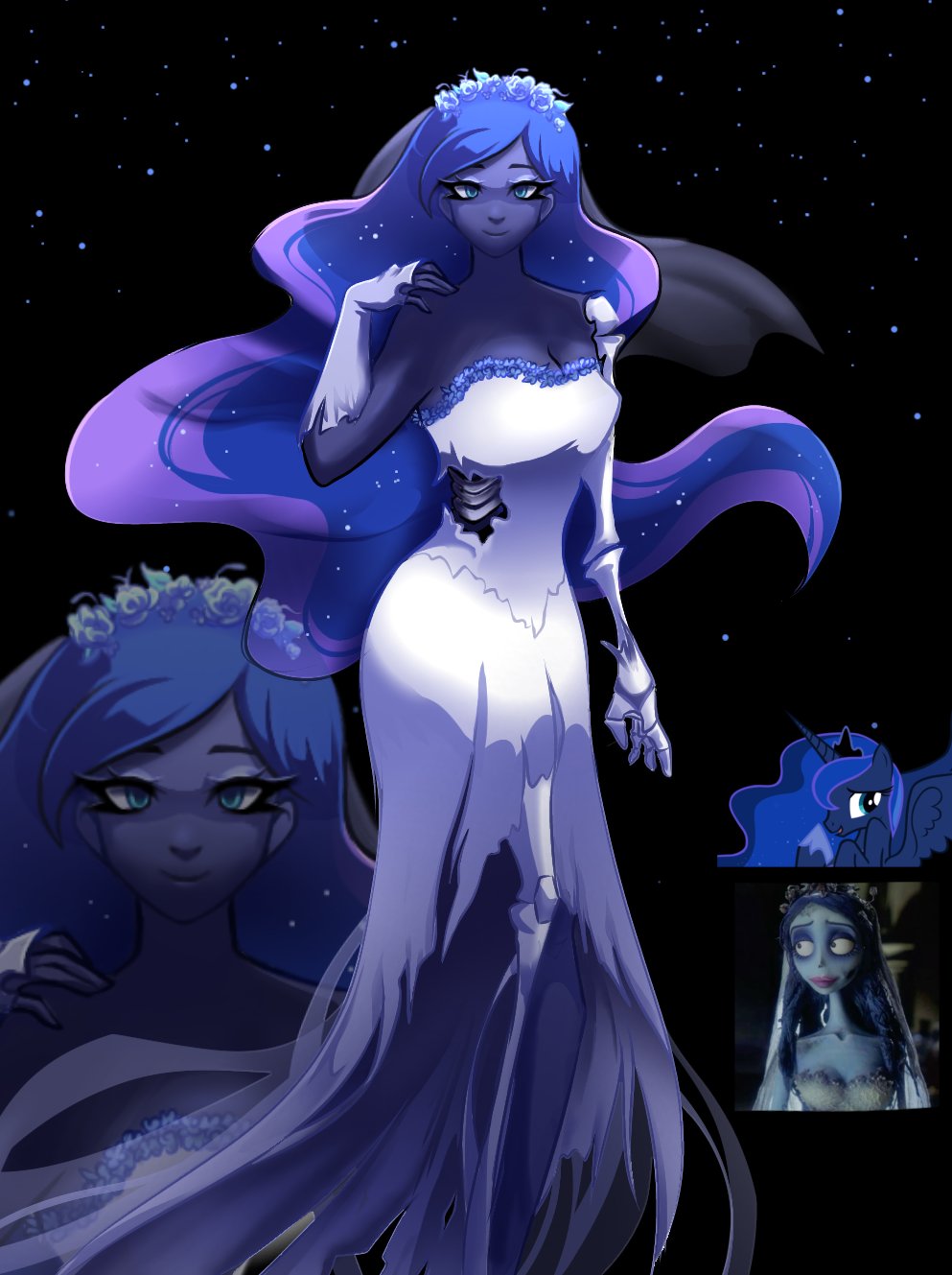 #3843347 - semi-grimdark, artist:yennguyen418332, princess luna, human ...